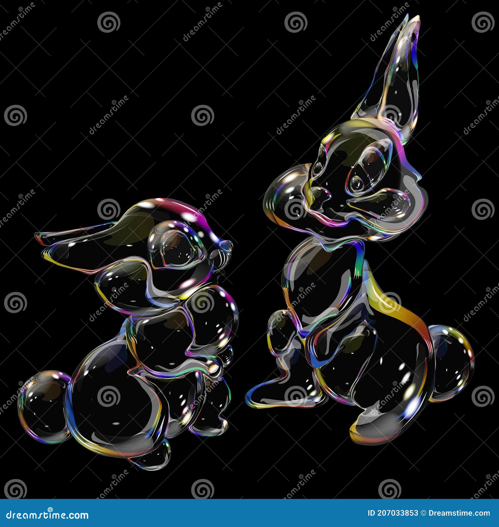 Rabbit Soap Bubble Shimmering Rainbow Glass Stock Image - Image of ...