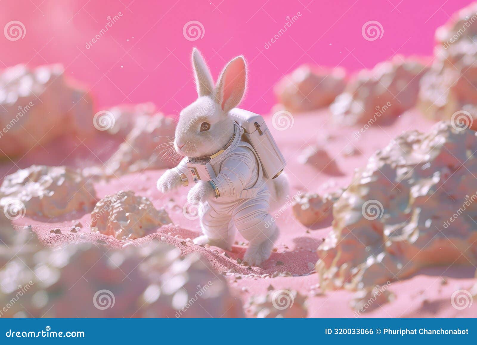 Rabbit in Space Suit in Fantasy Concept with Generative AI Stock ...