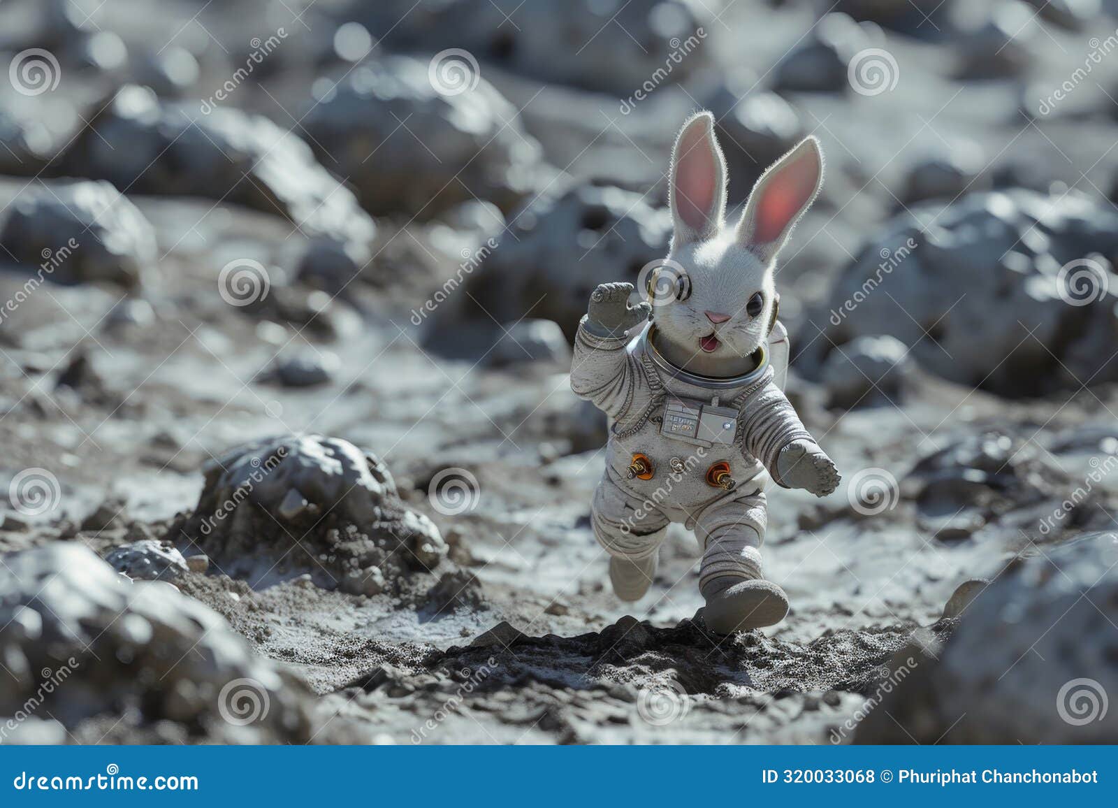 Rabbit in Space Suit in Fantasy Concept with Generative AI Stock ...