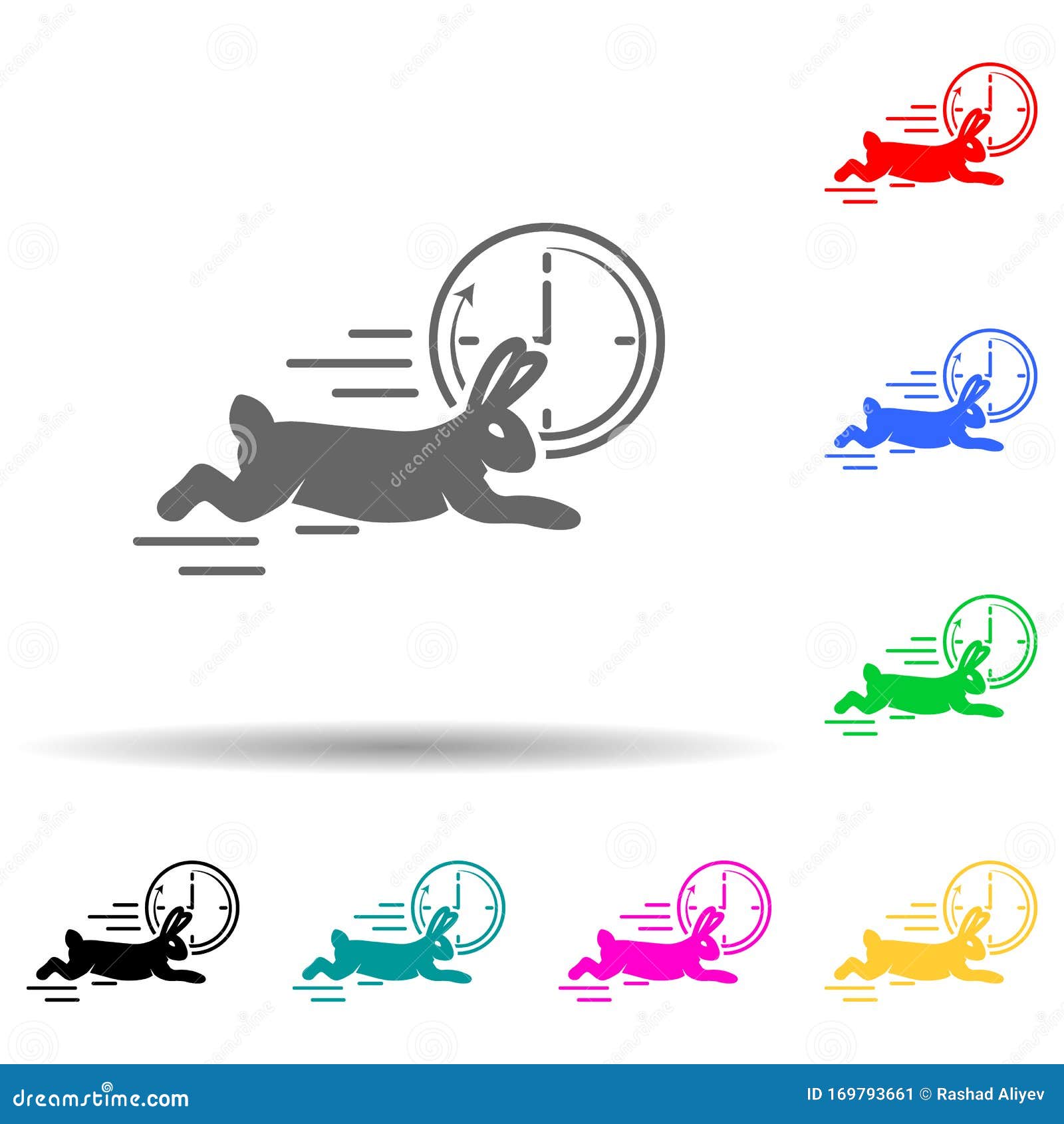 Rabbit Speed Multi Color Style Icon. Simple Glyph, Flat Vector of Speed ...
