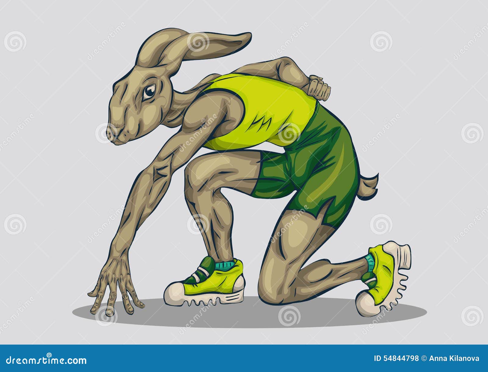 Rabbit sportsman stock illustration. Illustration of power - 54844798