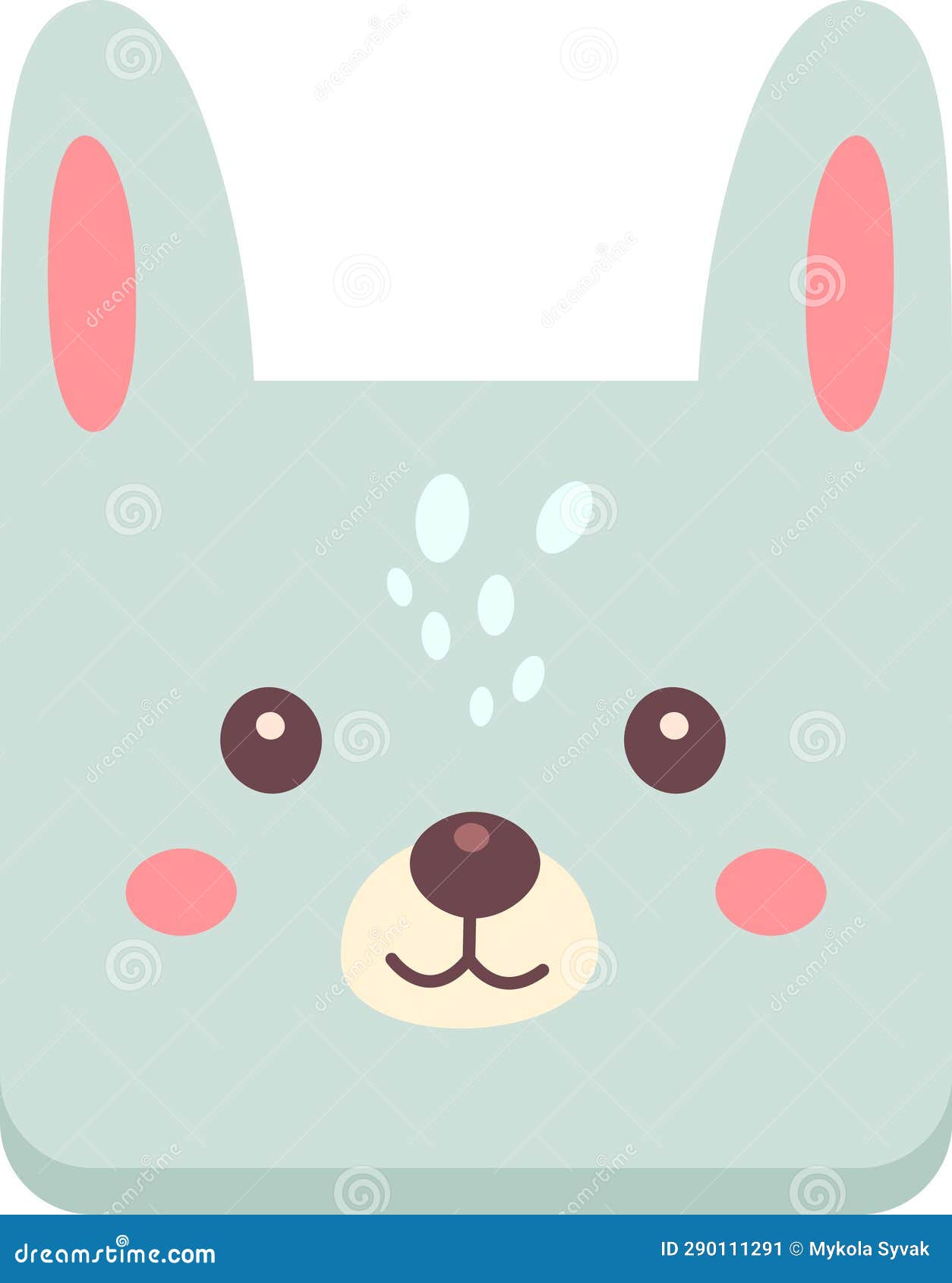 Rabbit Square Face stock illustration. Illustration of icon - 290111291