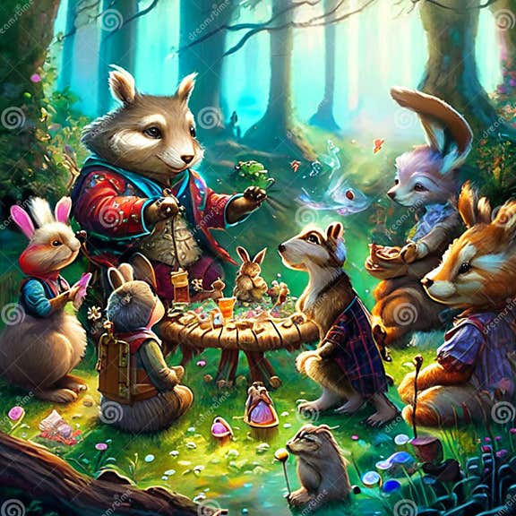 Rabbit, Squirrel, Rabbit, Hare and Rabbit in the Forest Generative AI ...