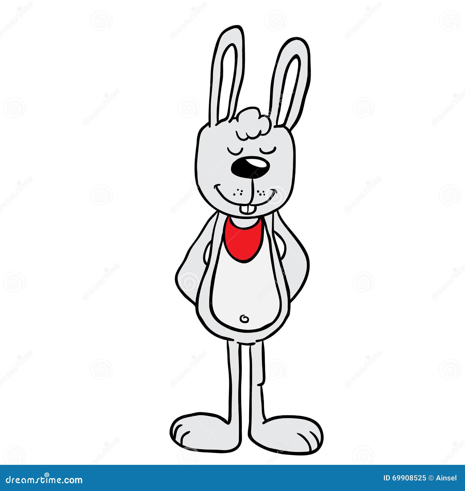 Rabbit standing stock vector. Illustration of cheerful - 69908525