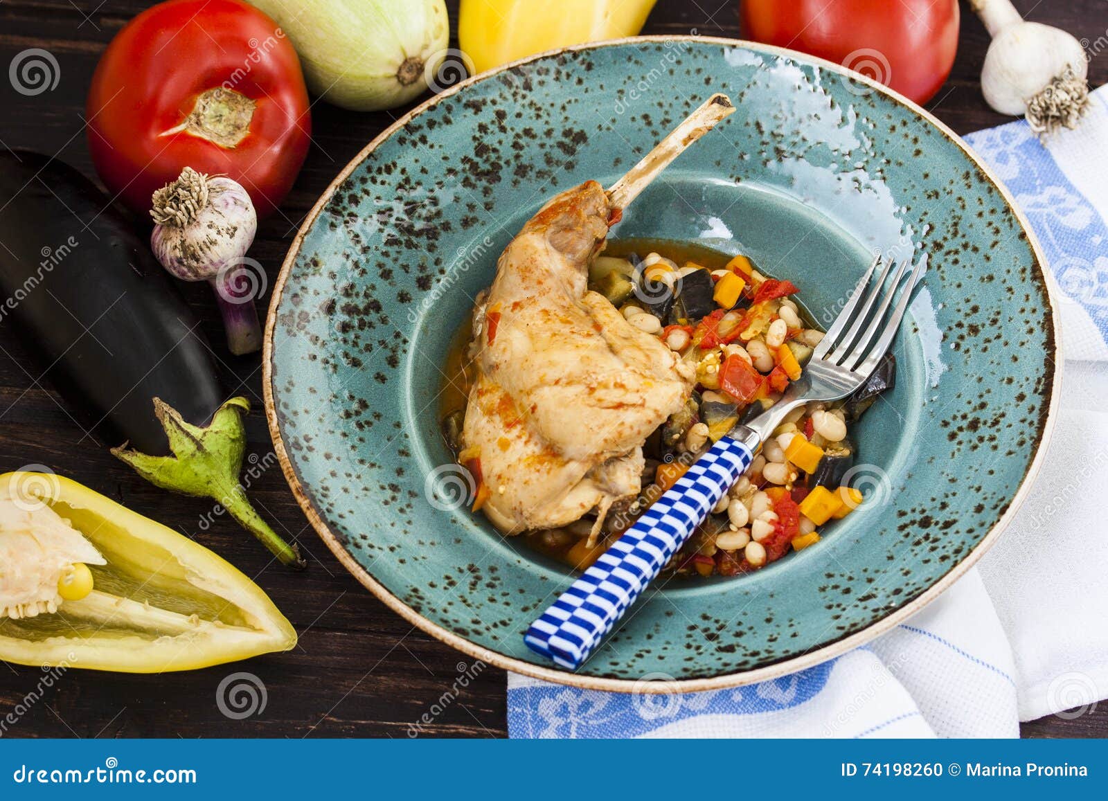 Rabbit Stew with Beans and Vegetables Stock Photo - Image of dinner ...