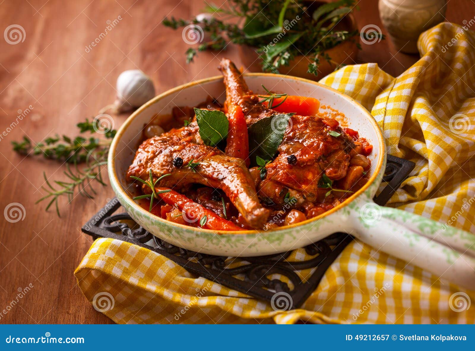 Rabbit stew stock image. Image of food, pepper, rustic - 49212657