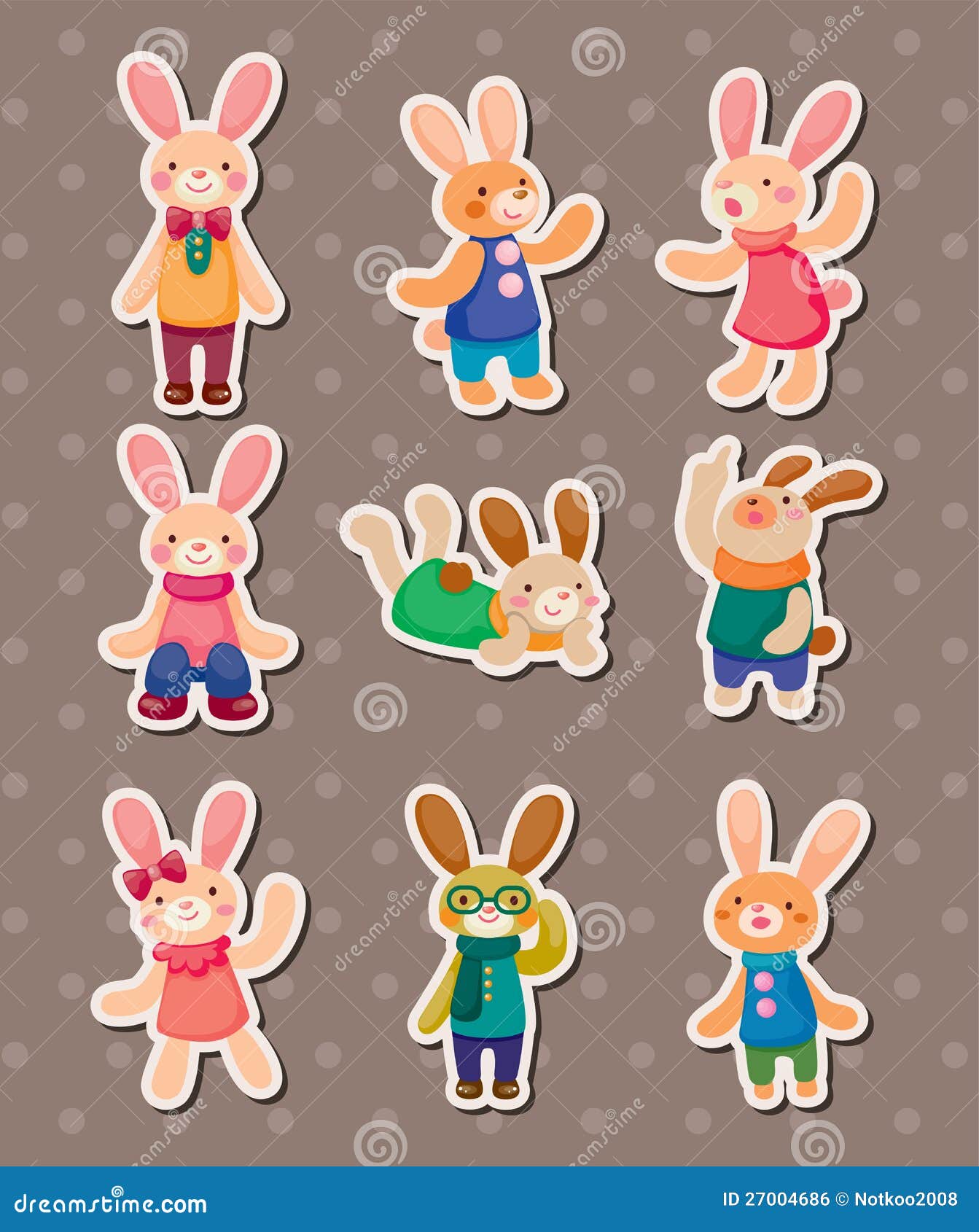 Rabbit stickers stock vector. Illustration of nature - 27004686