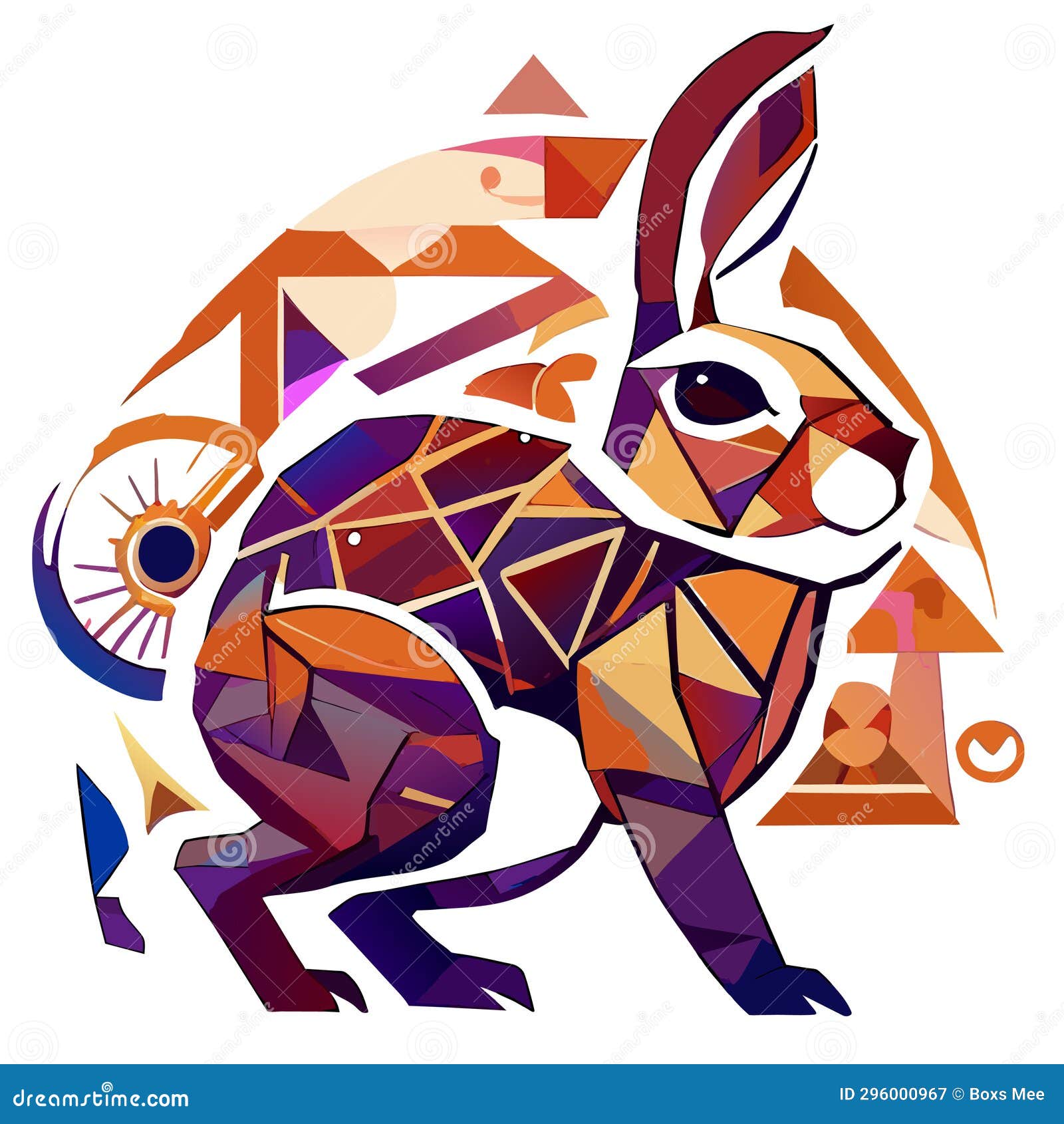 Rabbit in the Style of a Low Poly. Vector Illustration Stock Vector ...