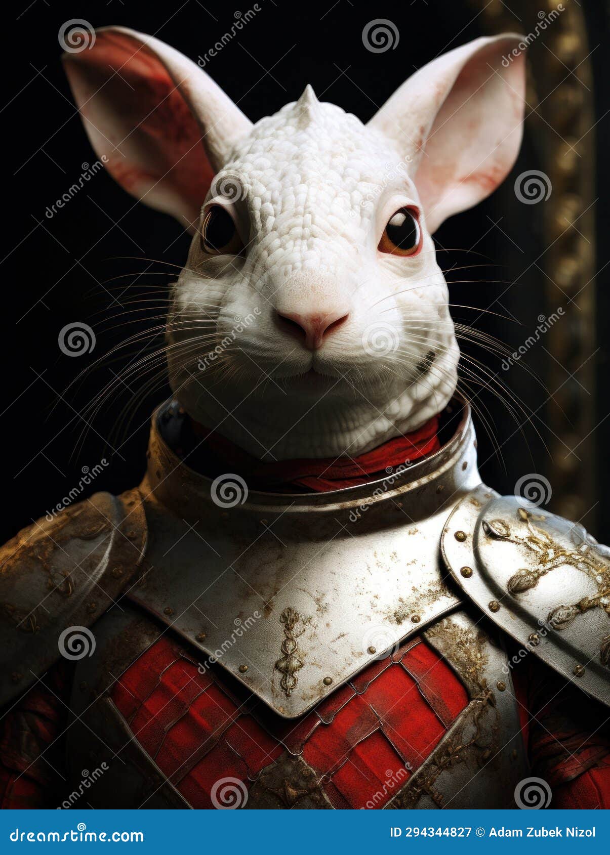 A Rabbit in a Suit of Armor Stock Illustration - Illustration of knight ...