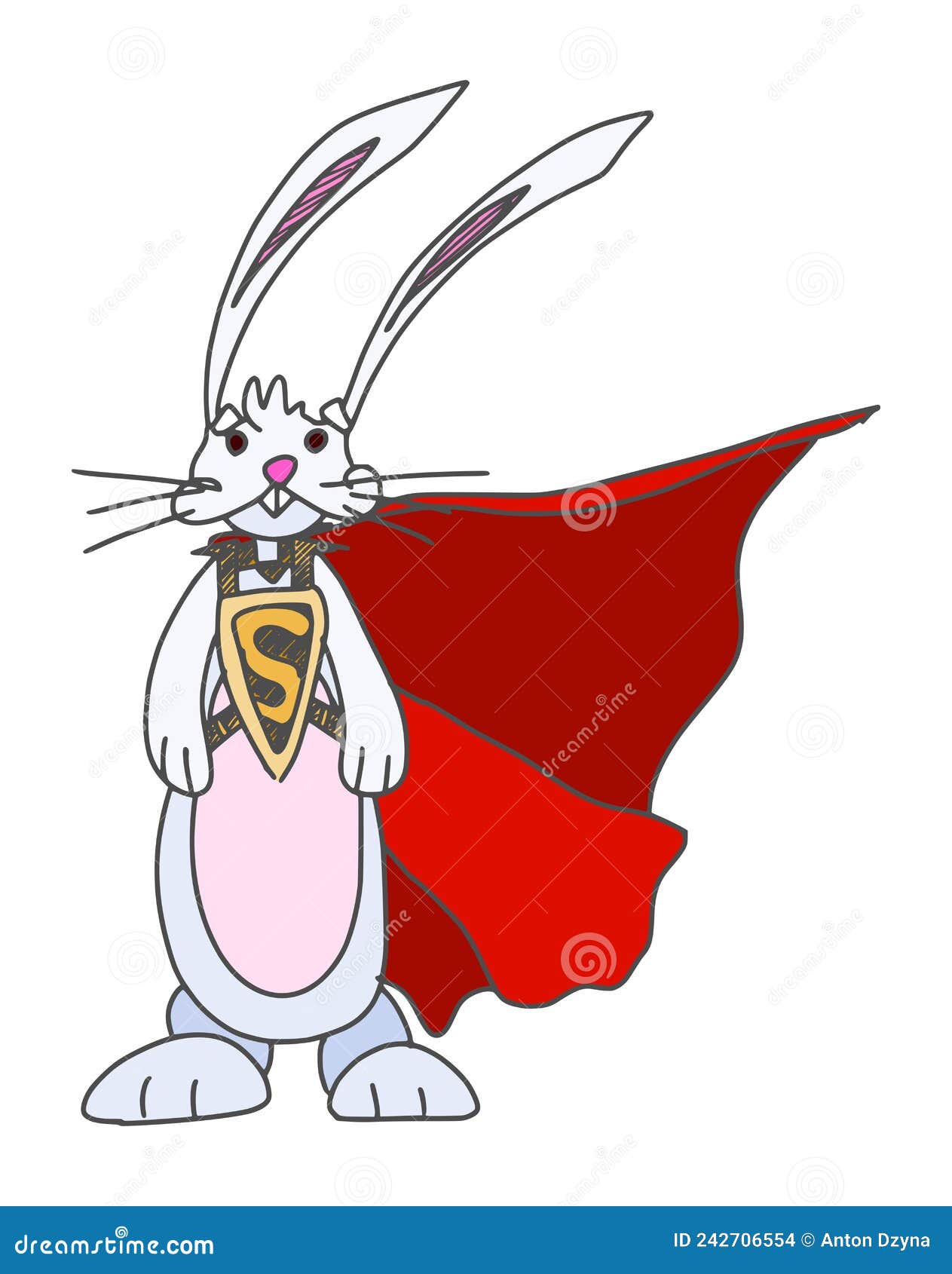 Rabbit Superhero Funny Character Pet. Vector Stock Stock Vector ...
