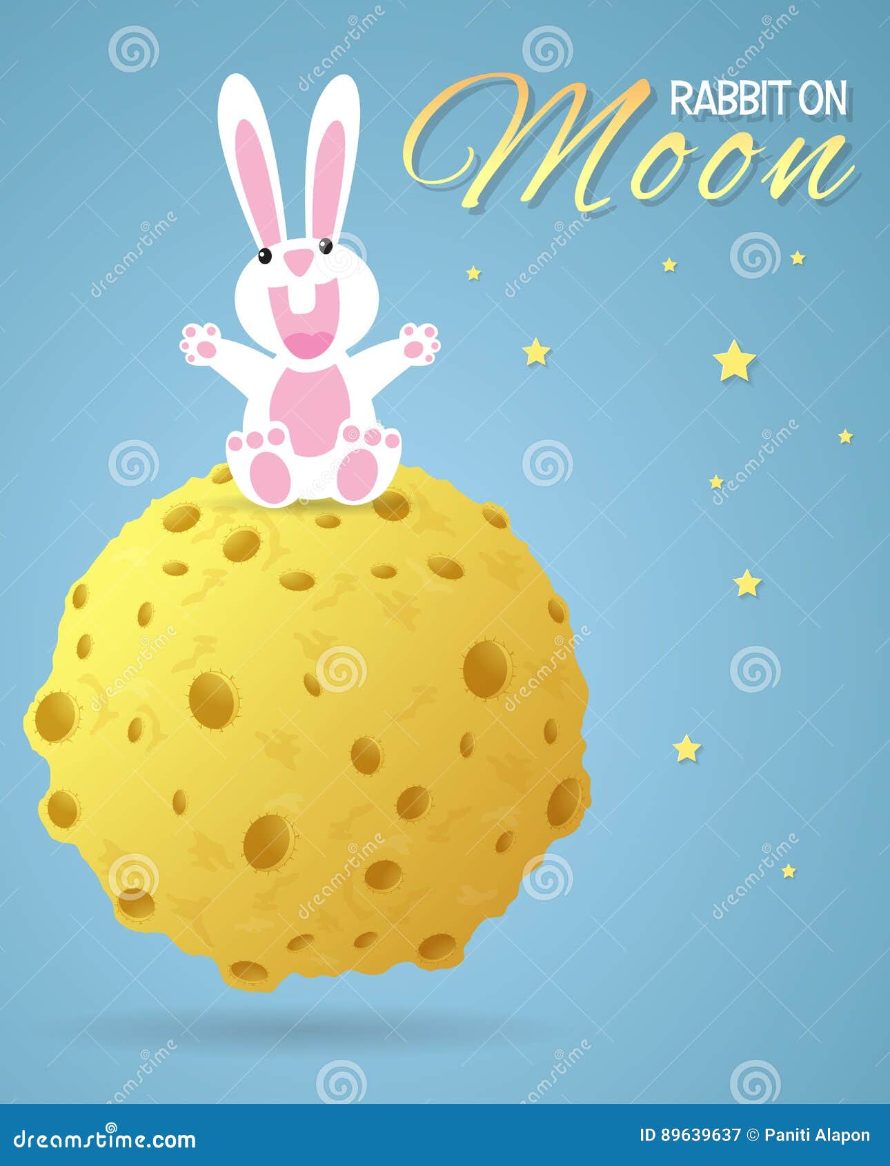 Rabbit on the Surface of the Full Moon Stock Vector - Illustration of ...