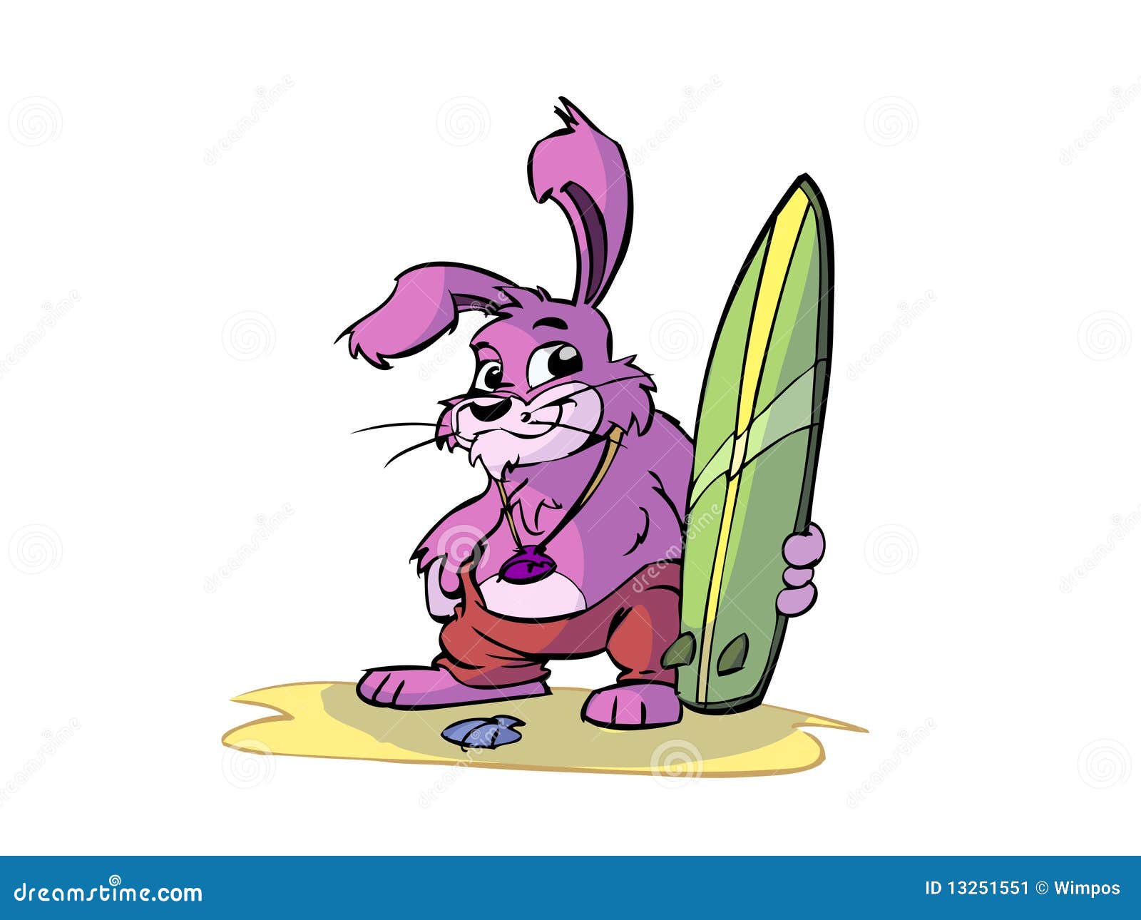 Rabbit with surfboard stock illustration. Illustration of clipping ...