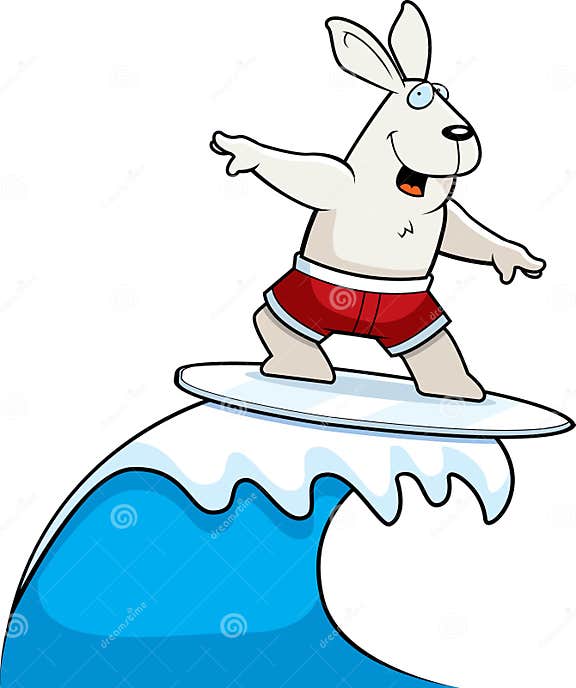 Rabbit Surfing stock vector. Illustration of vector, cartoon - 8456091