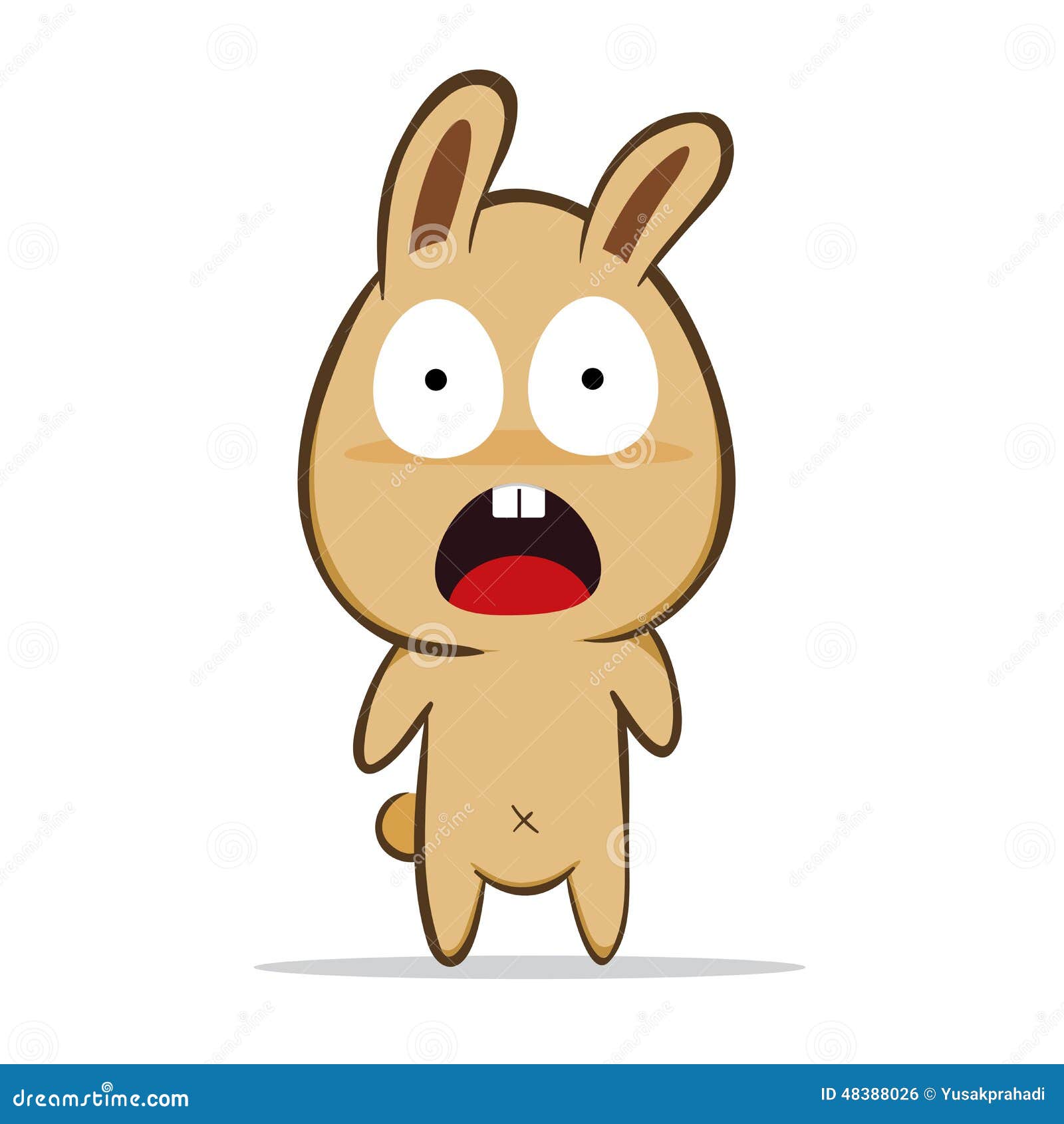 Rabbit with a Surprised Face Stock Vector - Illustration of character ...