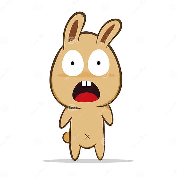 Rabbit with a Surprised Face Stock Vector - Illustration of character ...