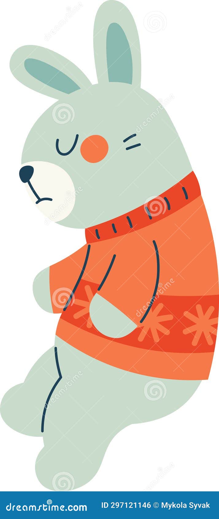 Rabbit in Sweater Sitting stock illustration. Illustration of beautiful ...