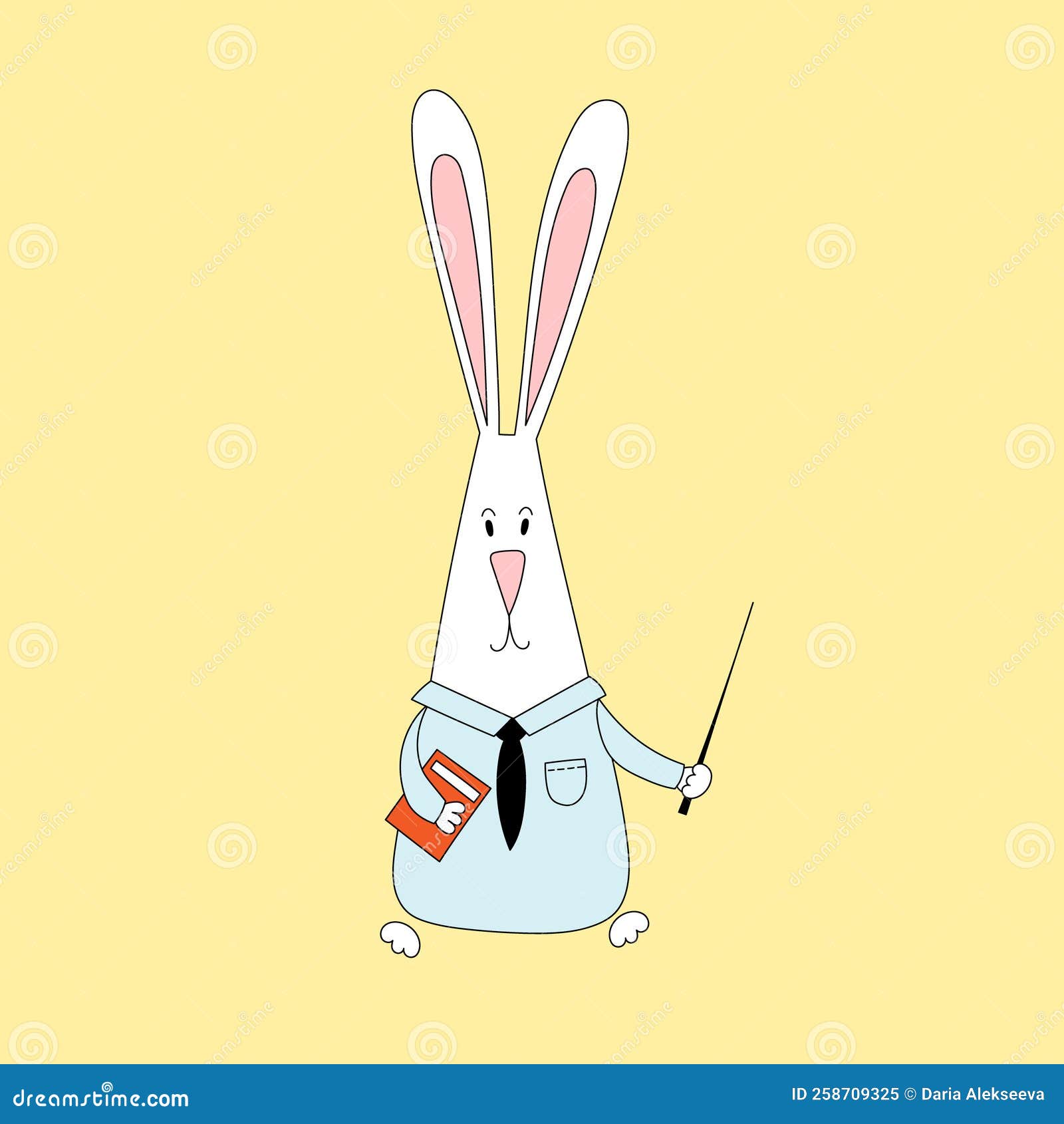 Rabbit Symbol of 2023. Teacher Stock Vector - Illustration of modern ...