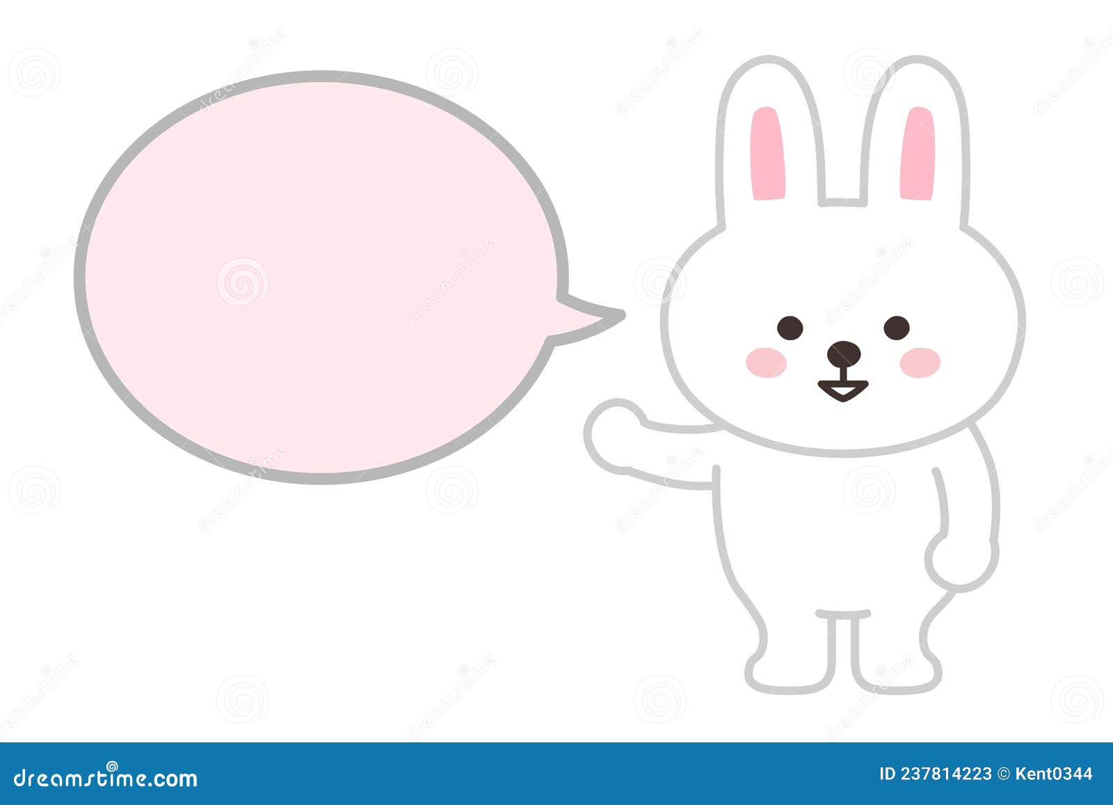 Rabbit Talking To Someone with a Speech Bubble. Stock Vector ...