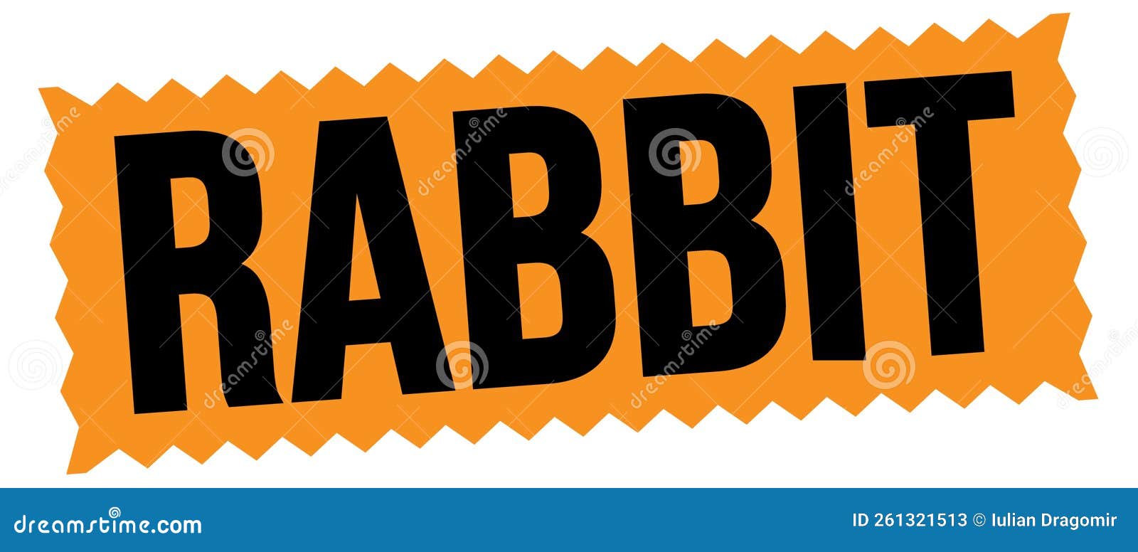 RABBIT Text Written on Orange-black Stamp Sign Stock Illustration ...