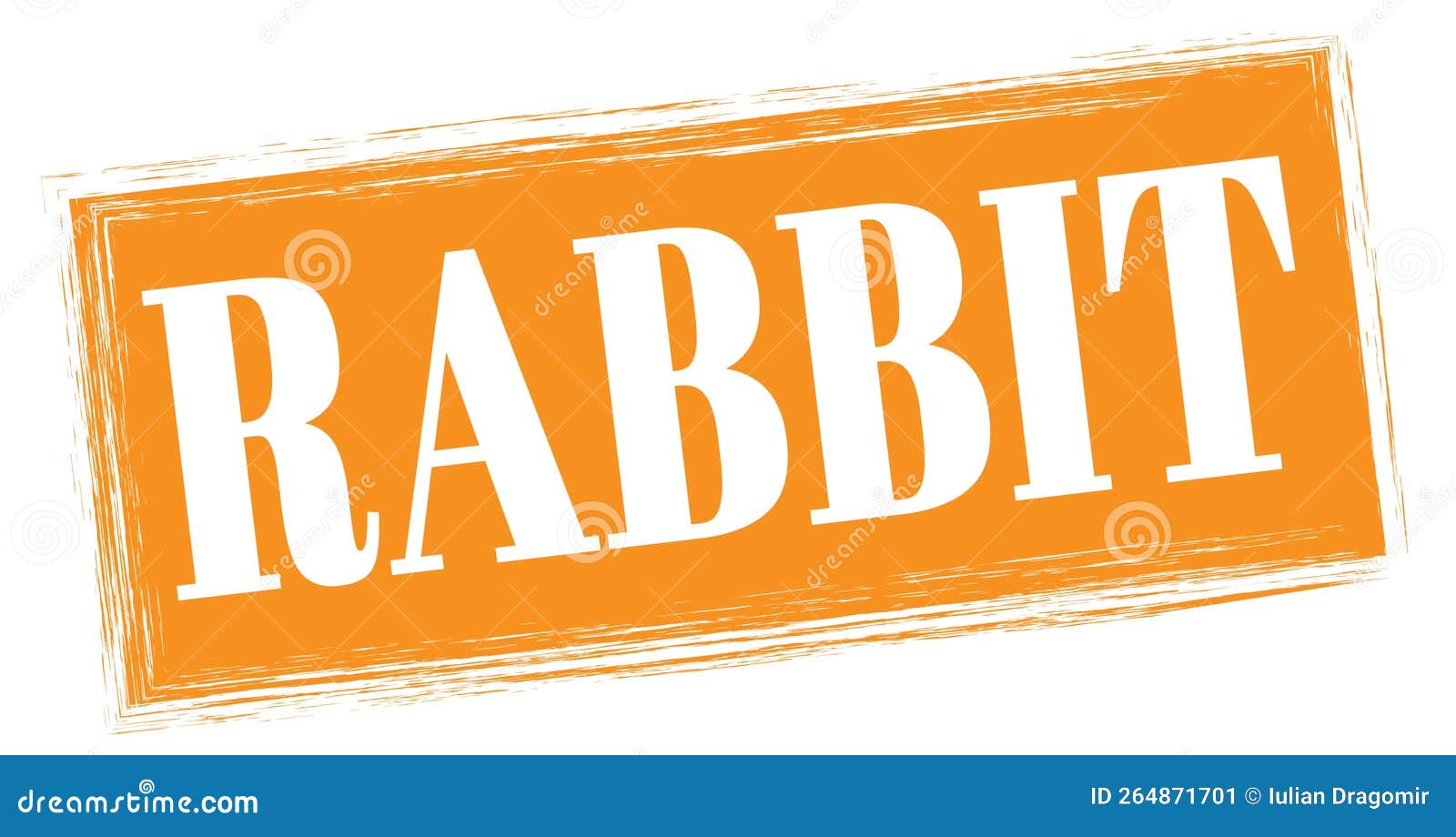 RABBIT Text Written on Orange Stamp Sign Stock Illustration ...