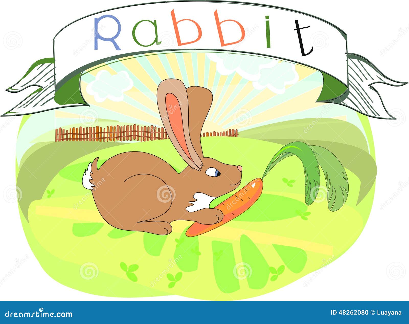 Rabbit with title stock vector. Illustration of graphic - 48262080