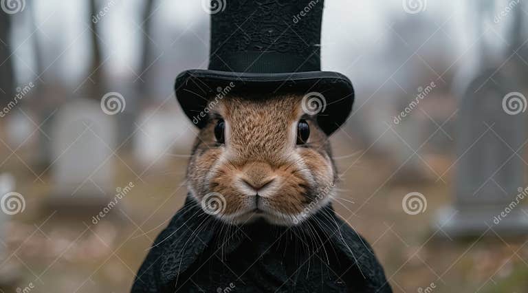 Rabbit in a top hat stock illustration. Illustration of ears - 322797438