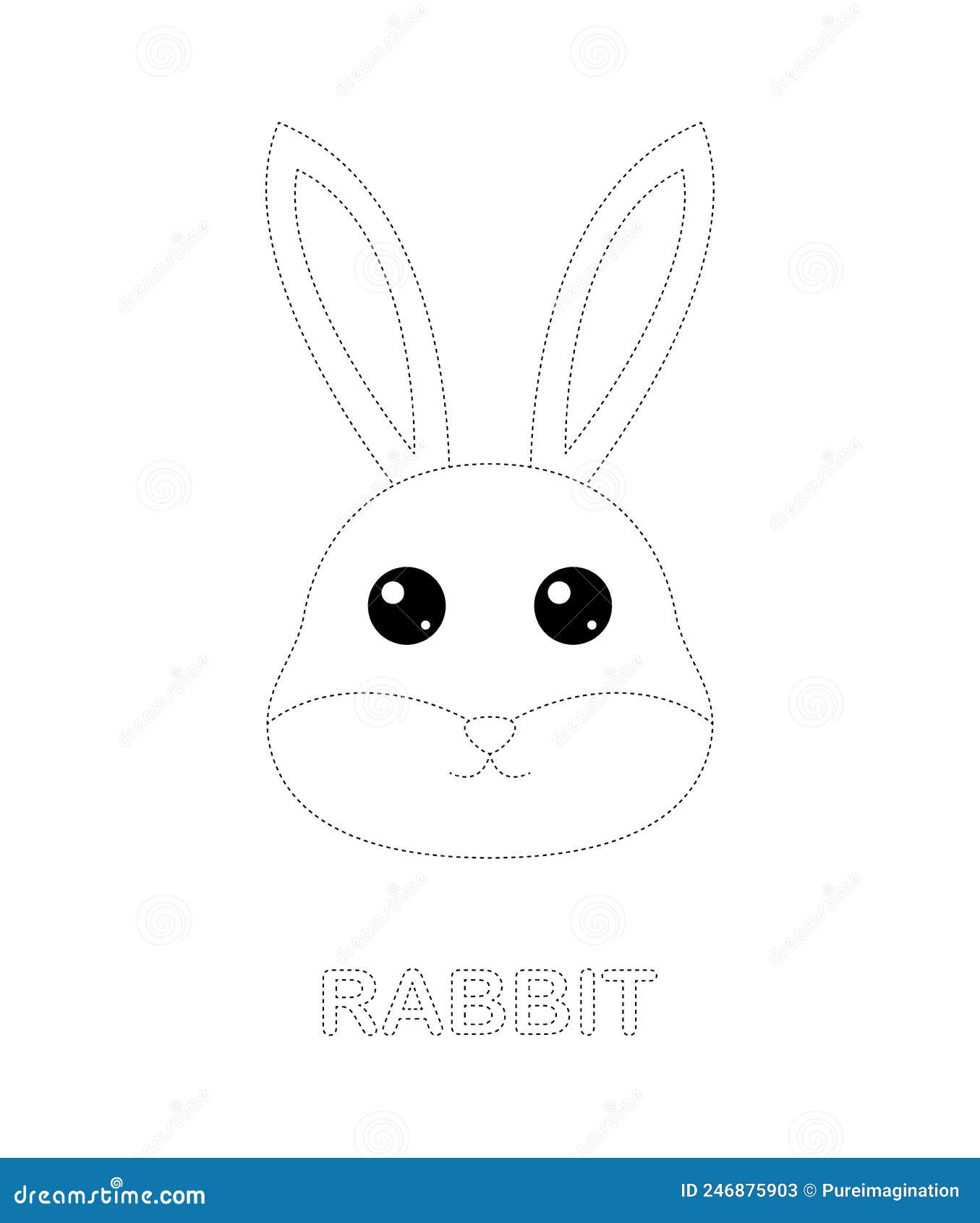 Rabbit Tracing Worksheet for Kids Stock Vector - Illustration of play ...