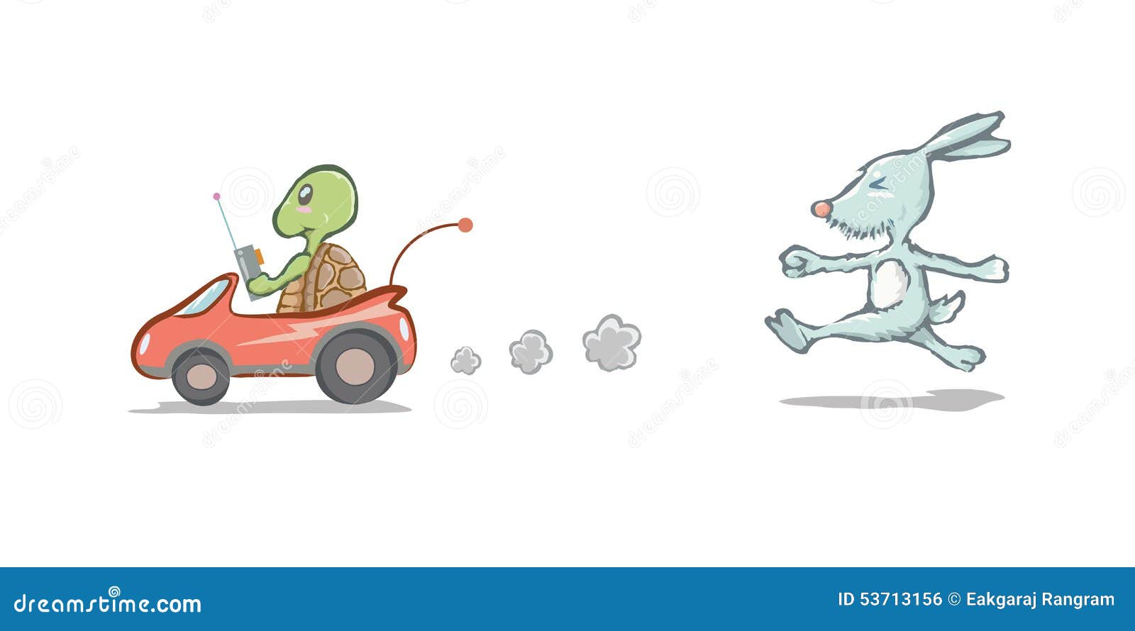 Rabbit and the Turtle stock vector. Illustration of graphics - 53713156