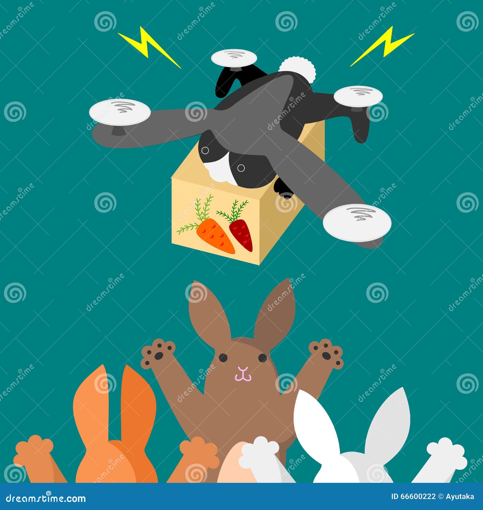 Rabbit-type drone stock vector. Illustration of simple - 66600222