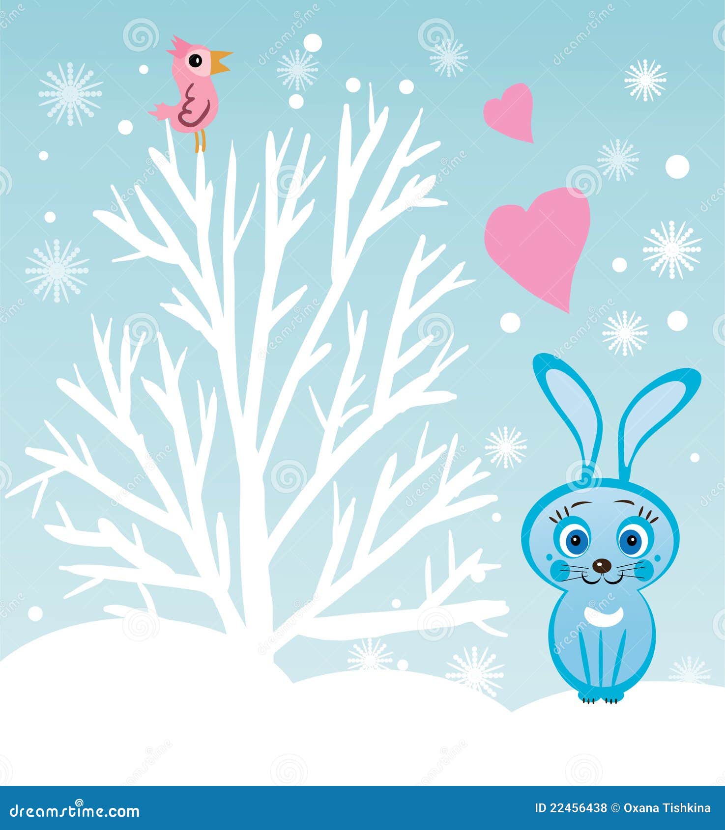 Rabbit under the tree stock illustration. Illustration of color - 22456438