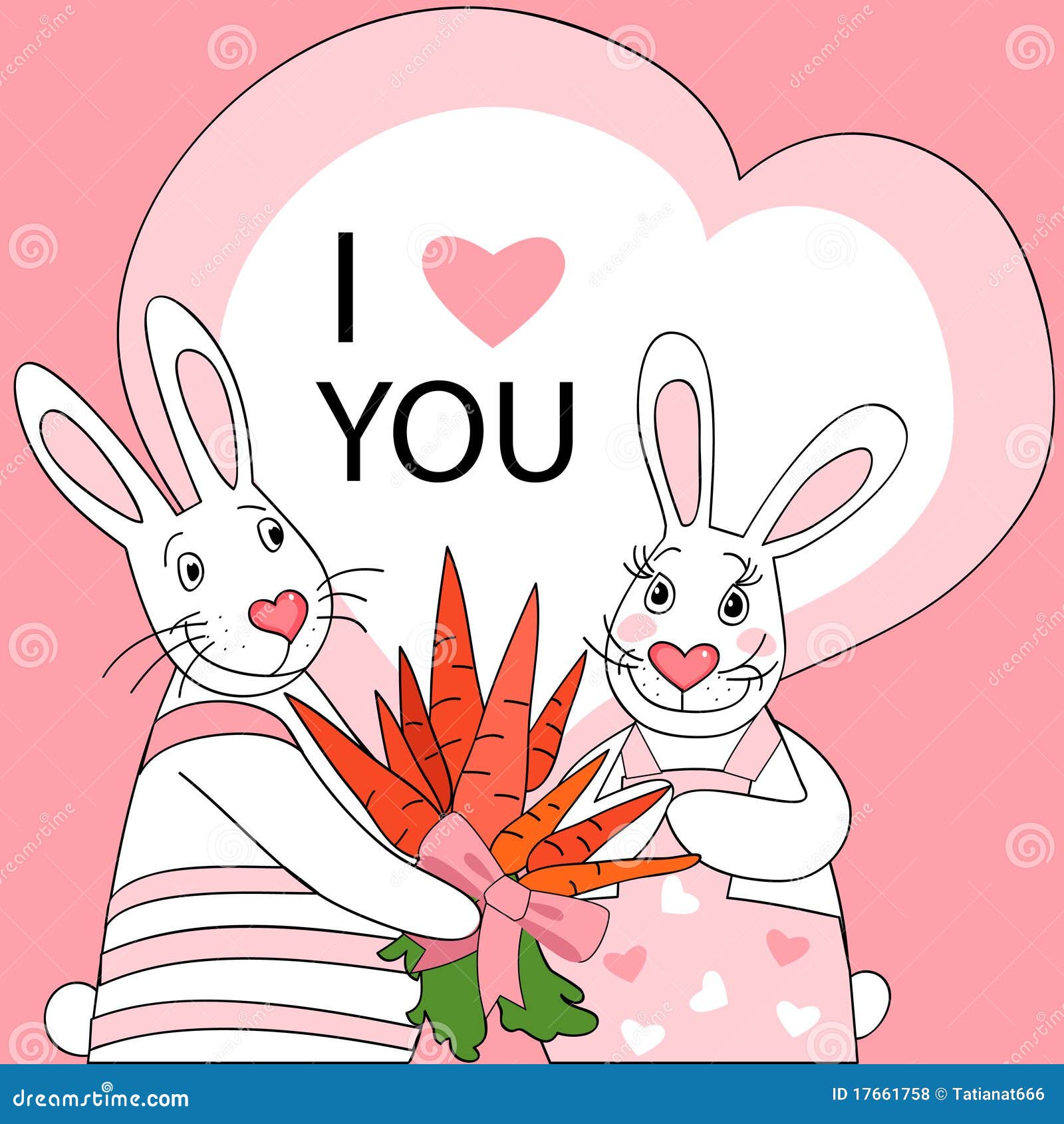 Rabbit valentine stock vector. Illustration of copy, pink - 17661758