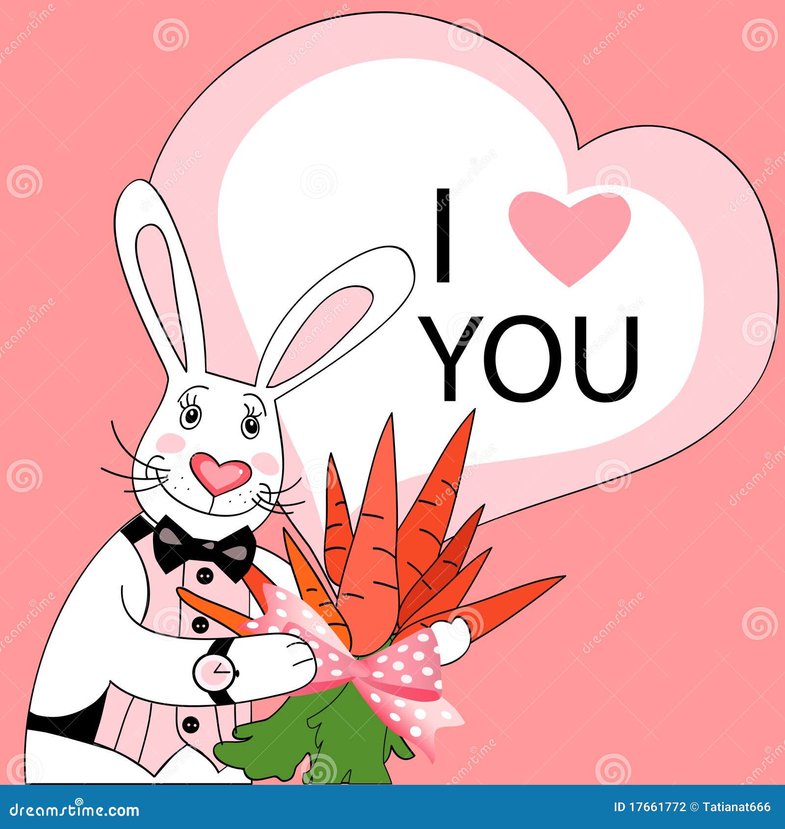 Rabbit valentine stock vector. Illustration of watches - 17661772