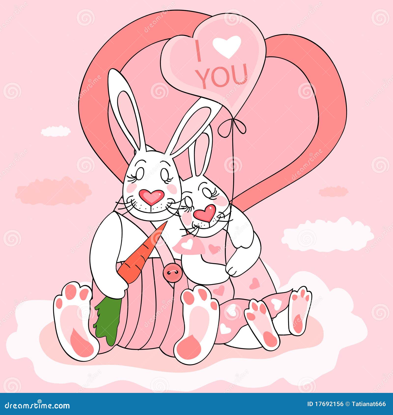Rabbit valentine stock vector. Illustration of emotion - 17692156