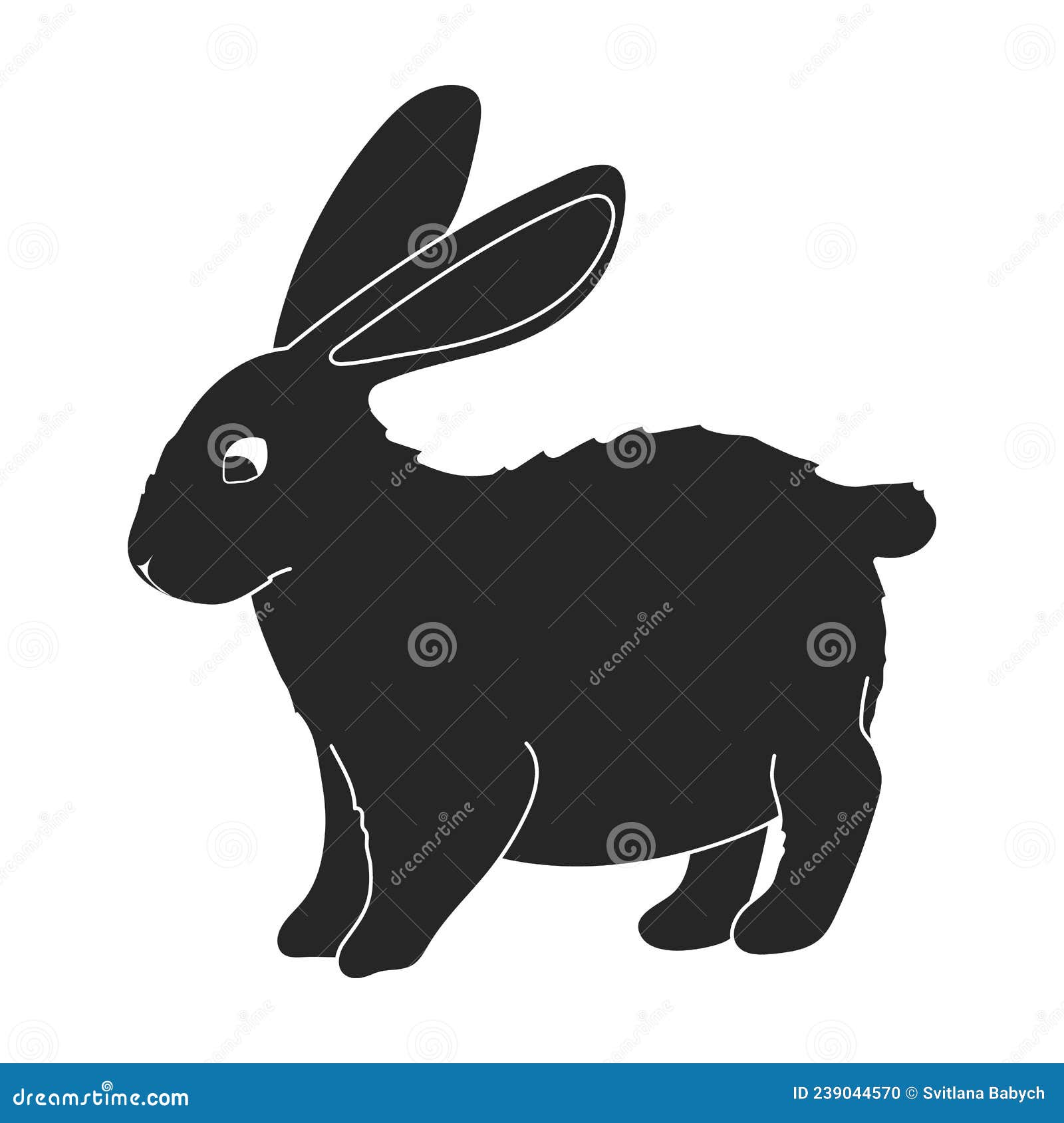 Rabbit Vector Black Icon. Vector Illustration Bunny on White Background ...