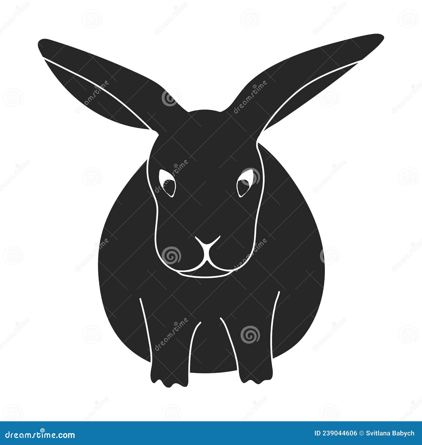 Rabbit Vector Black Icon. Vector Illustration Bunny on White Background ...