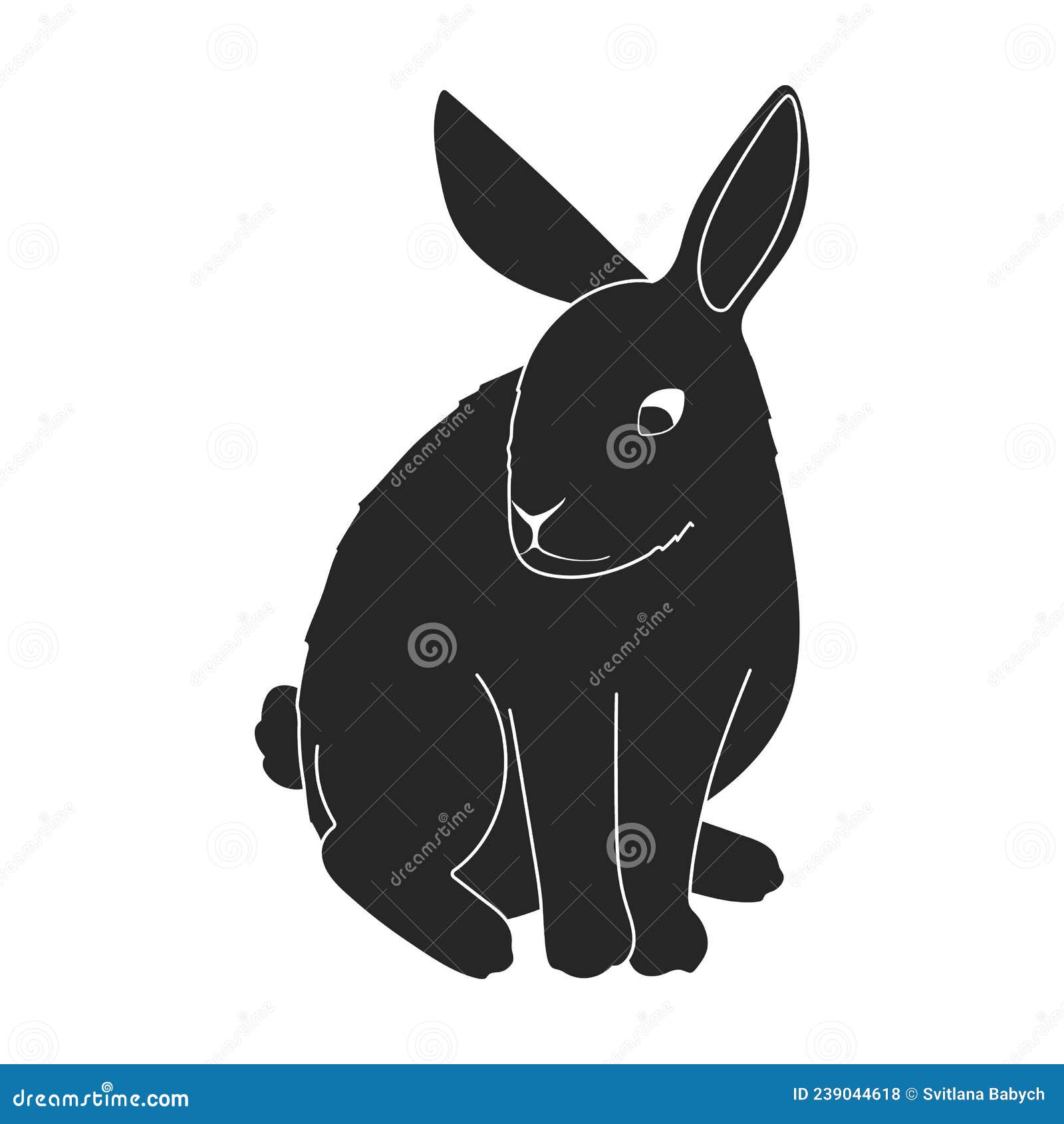 Rabbit Vector Black Icon. Vector Illustration Bunny on White Background ...