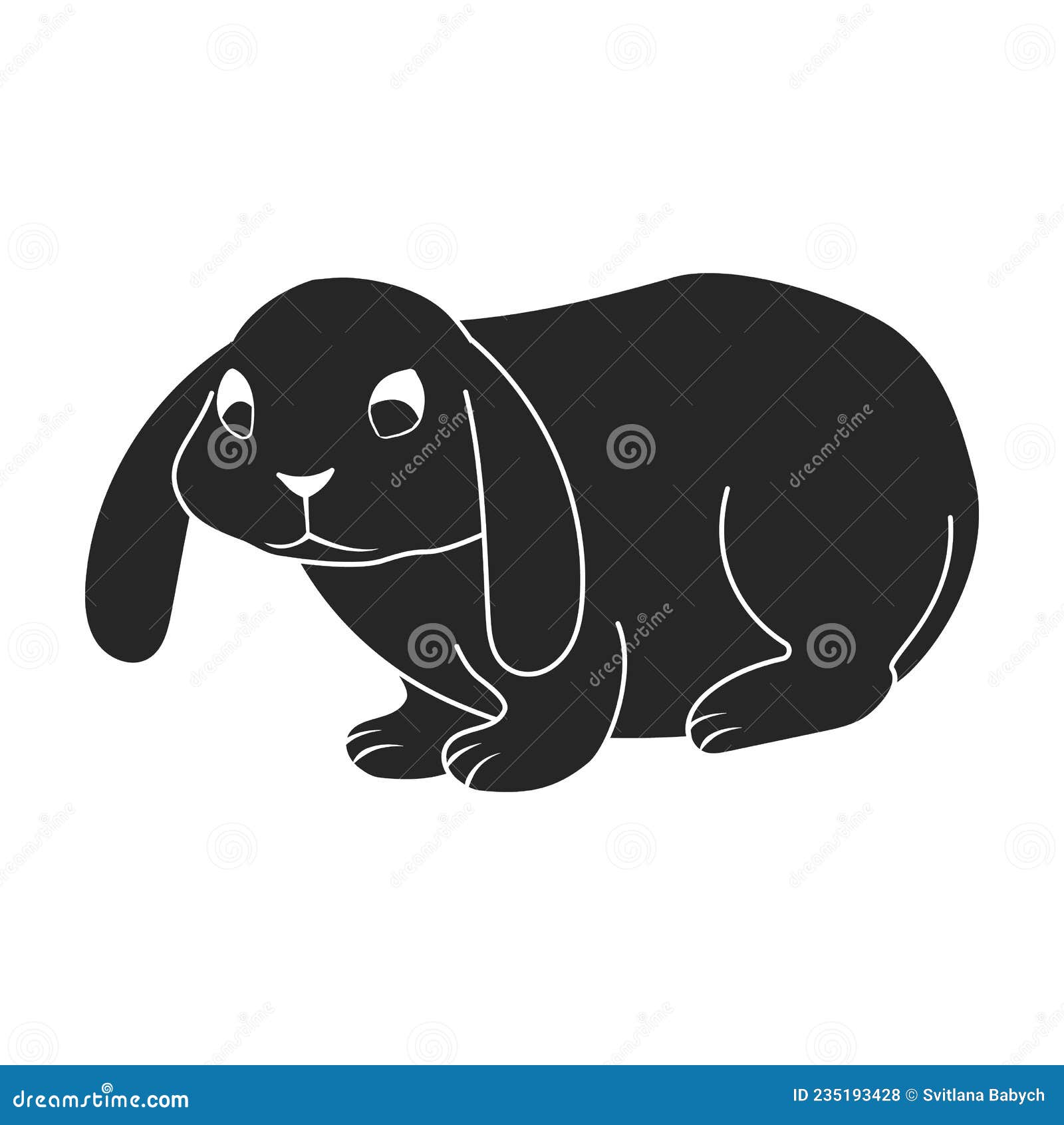 Rabbit Vector Icon.Black Vector Icon Isolated on White Background ...