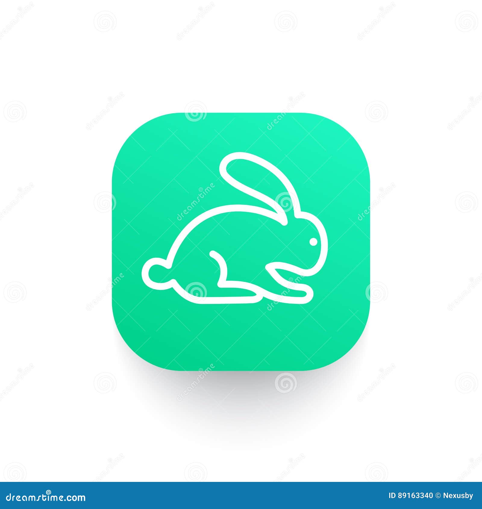 Rabbit Vector Icon in Linear Style Stock Vector - Illustration of ...
