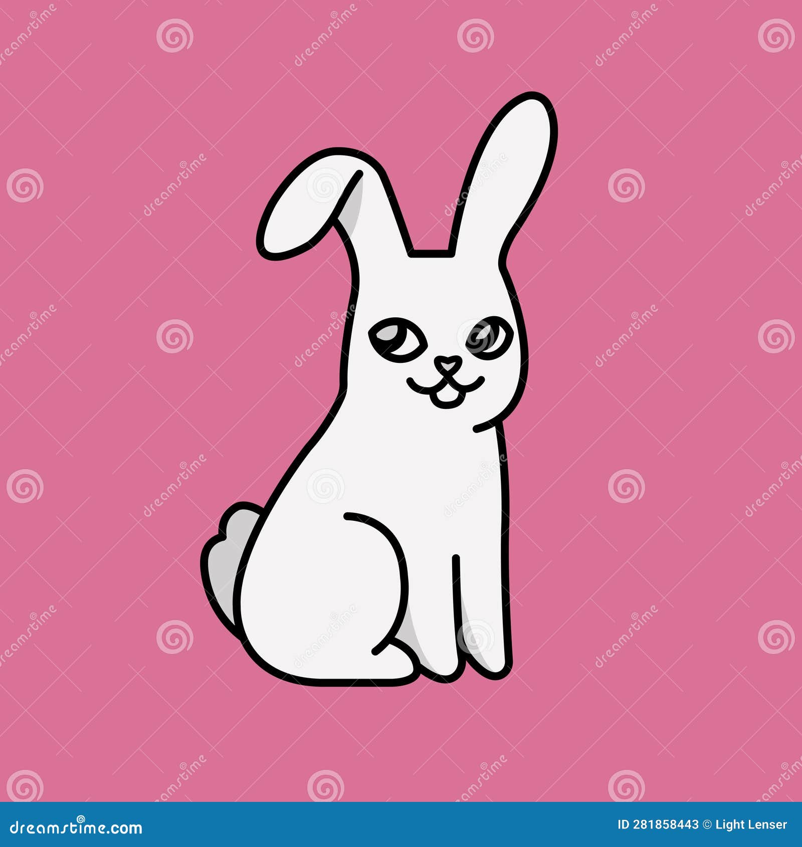 Rabbit vector illustration stock vector. Illustration of happy - 281858443