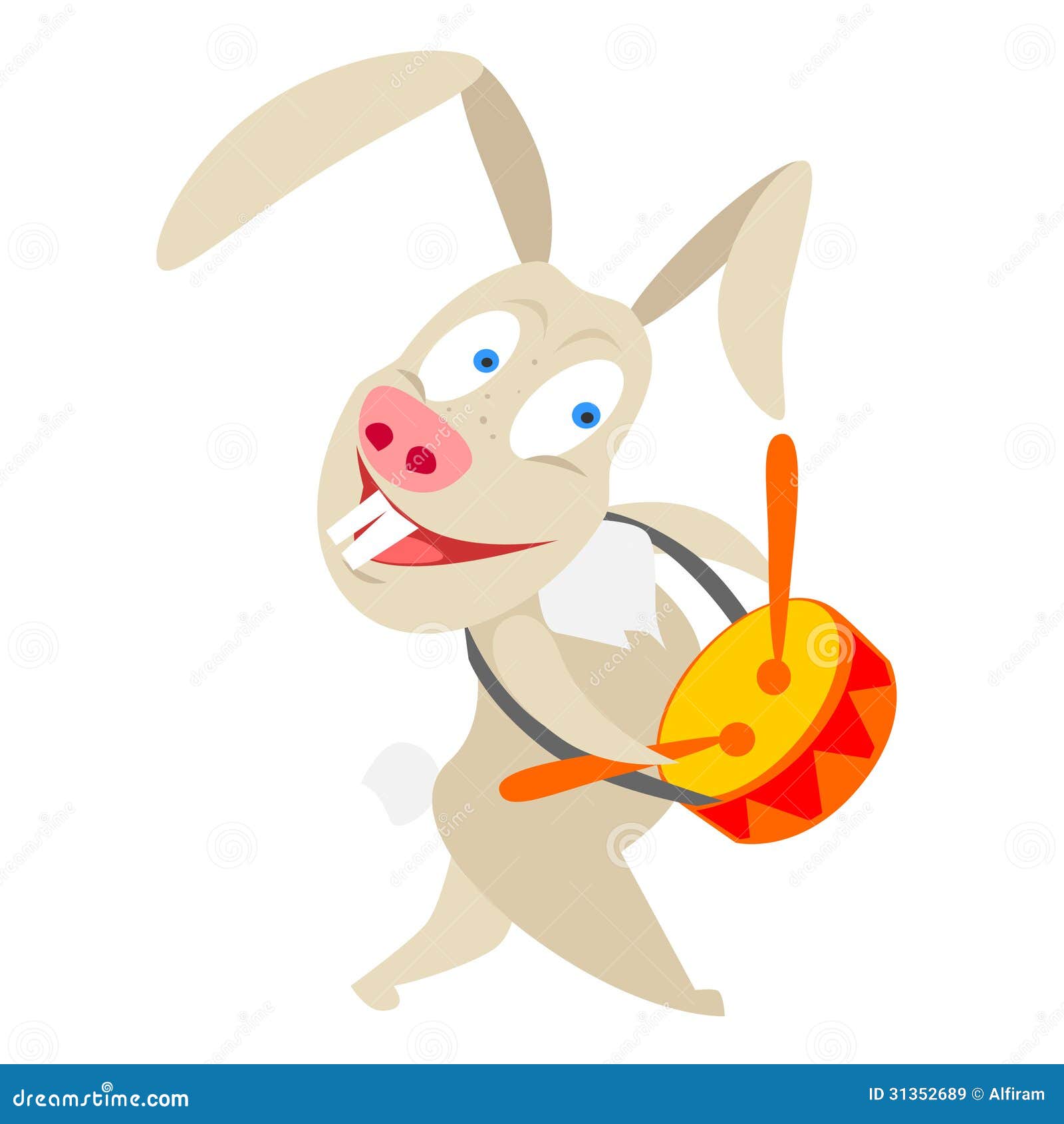 Rabbit stock vector. Illustration of cartoon, drum, character - 31352689