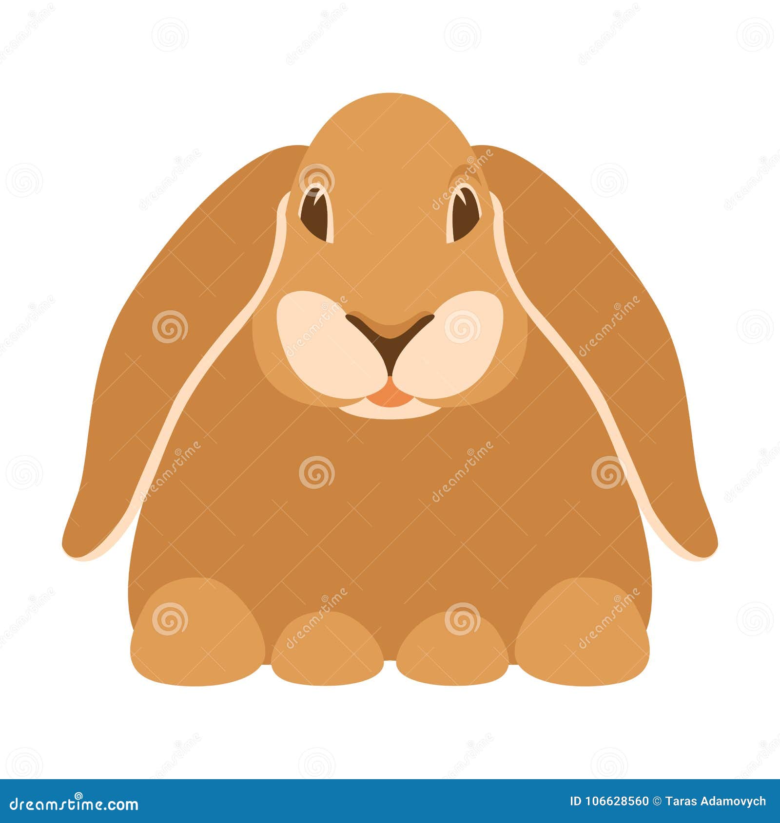 Rabbit Vector Illustration Flat Style Front View Stock Vector ...