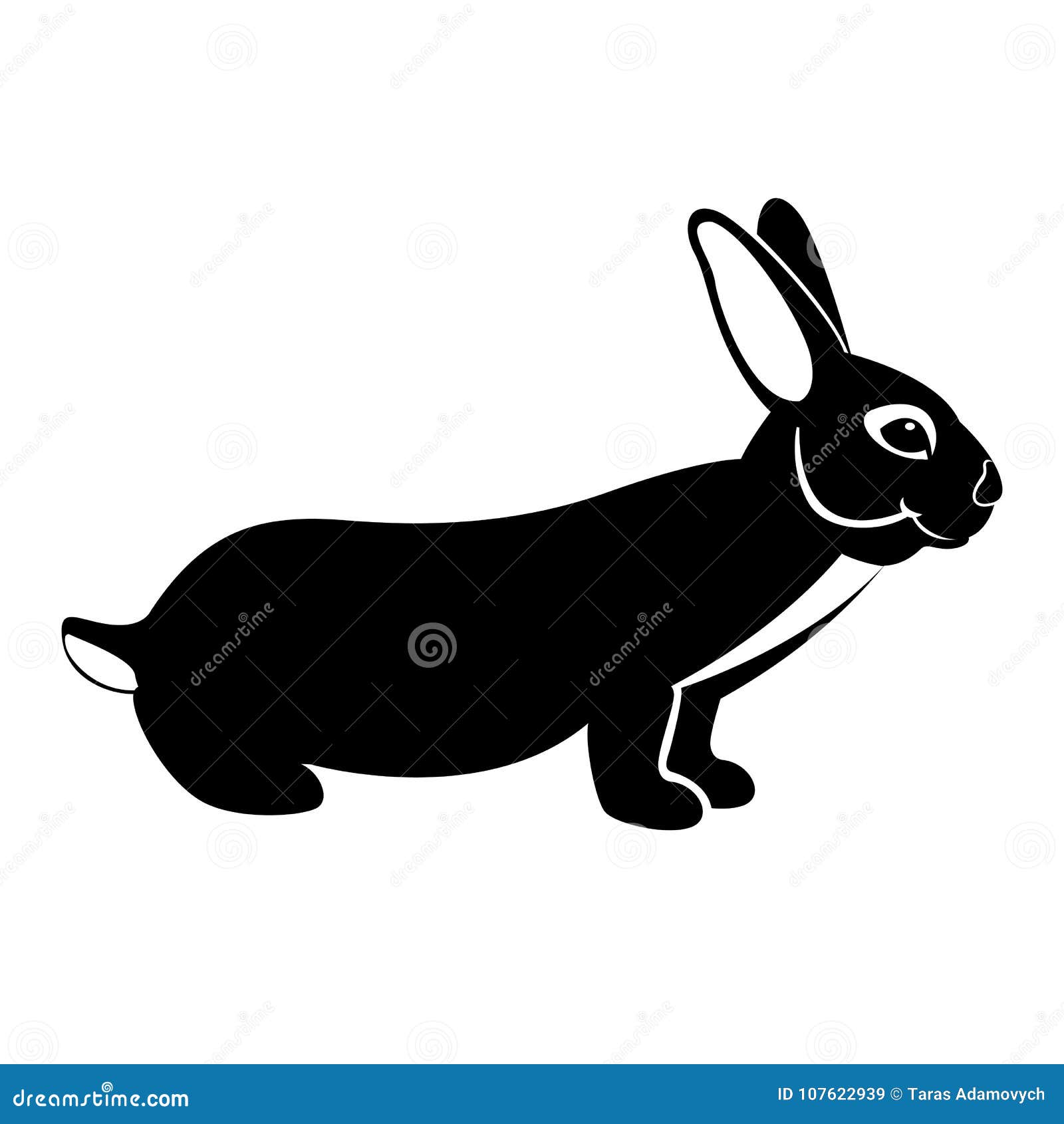 Rabbit Vector Illustration Flat Style Profile Side Stock Vector ...