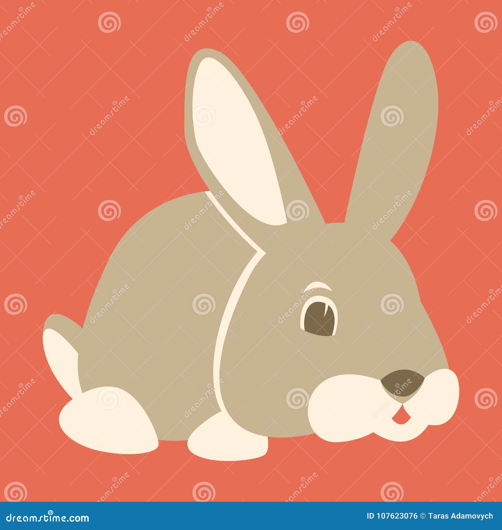 Rabbit Vector Illustration Flat Style Profile Side Stock Vector ...