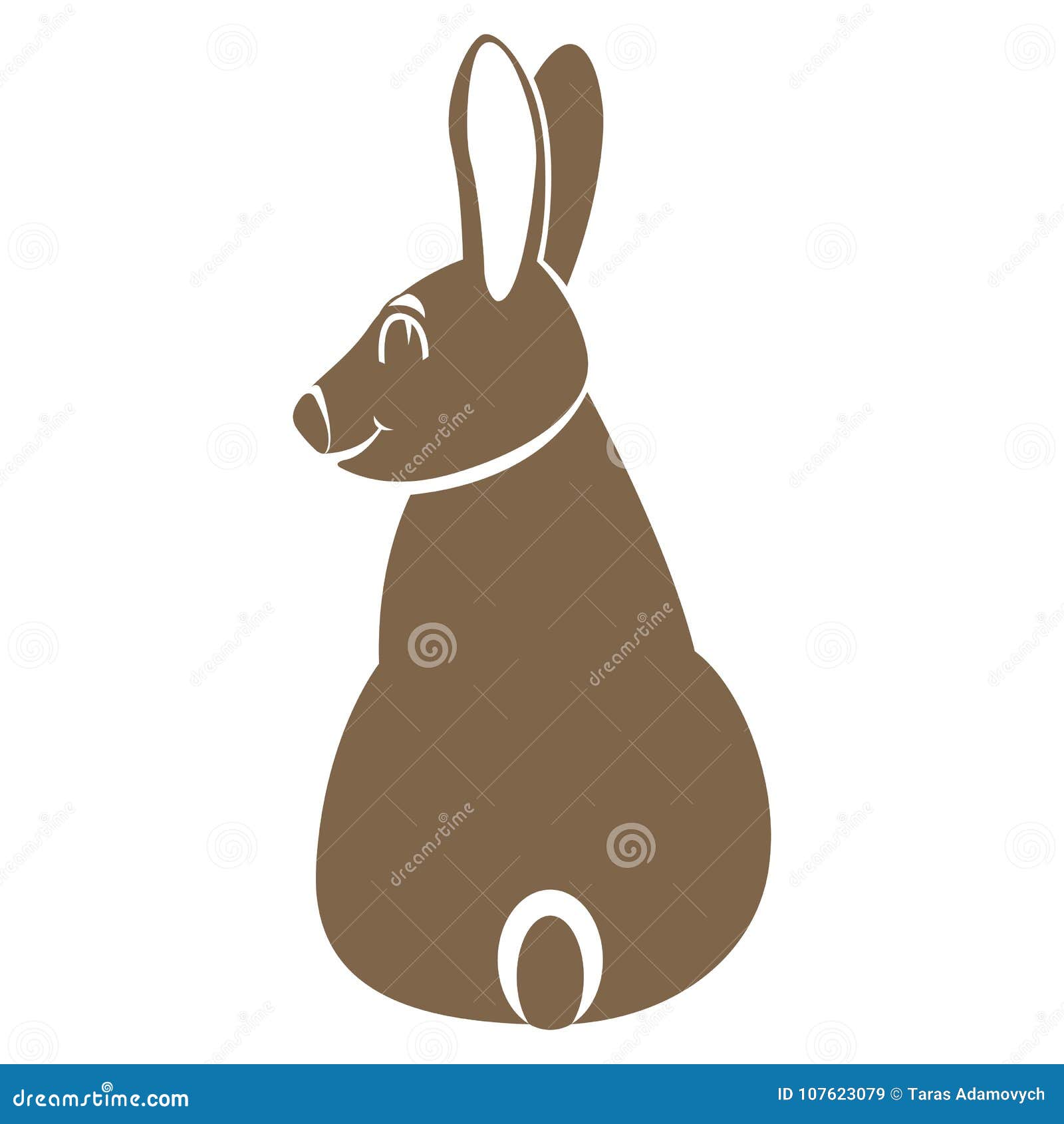 Rabbit Vector Illustration Flat Style Profile Side Stock Vector ...