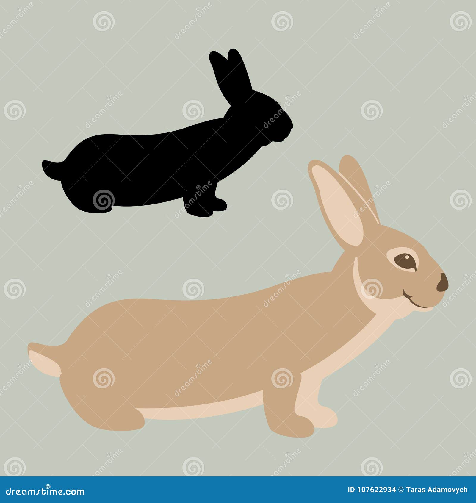 Rabbit Vector Illustration Flat Style Profile Side Stock Vector ...