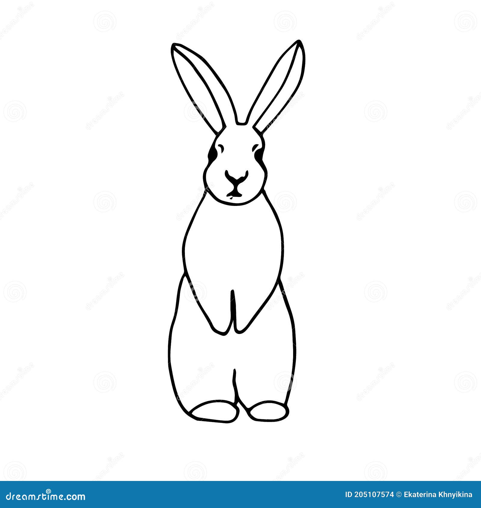 Rabbit, Vector Illustration, Hand Drawing Stock Illustration ...