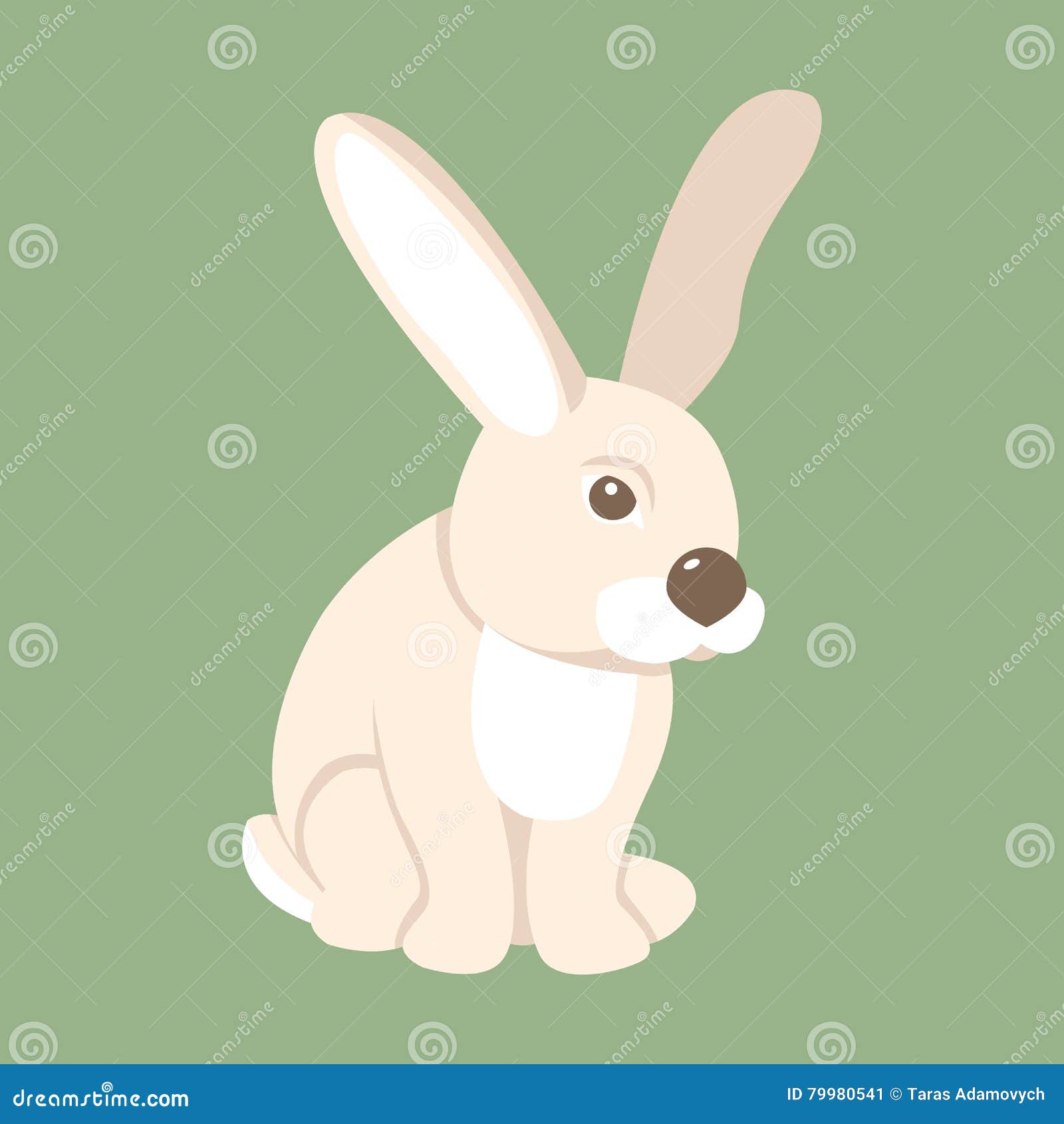 Rabbit Vector Illustration Style Flat Stock Vector - Illustration of ...