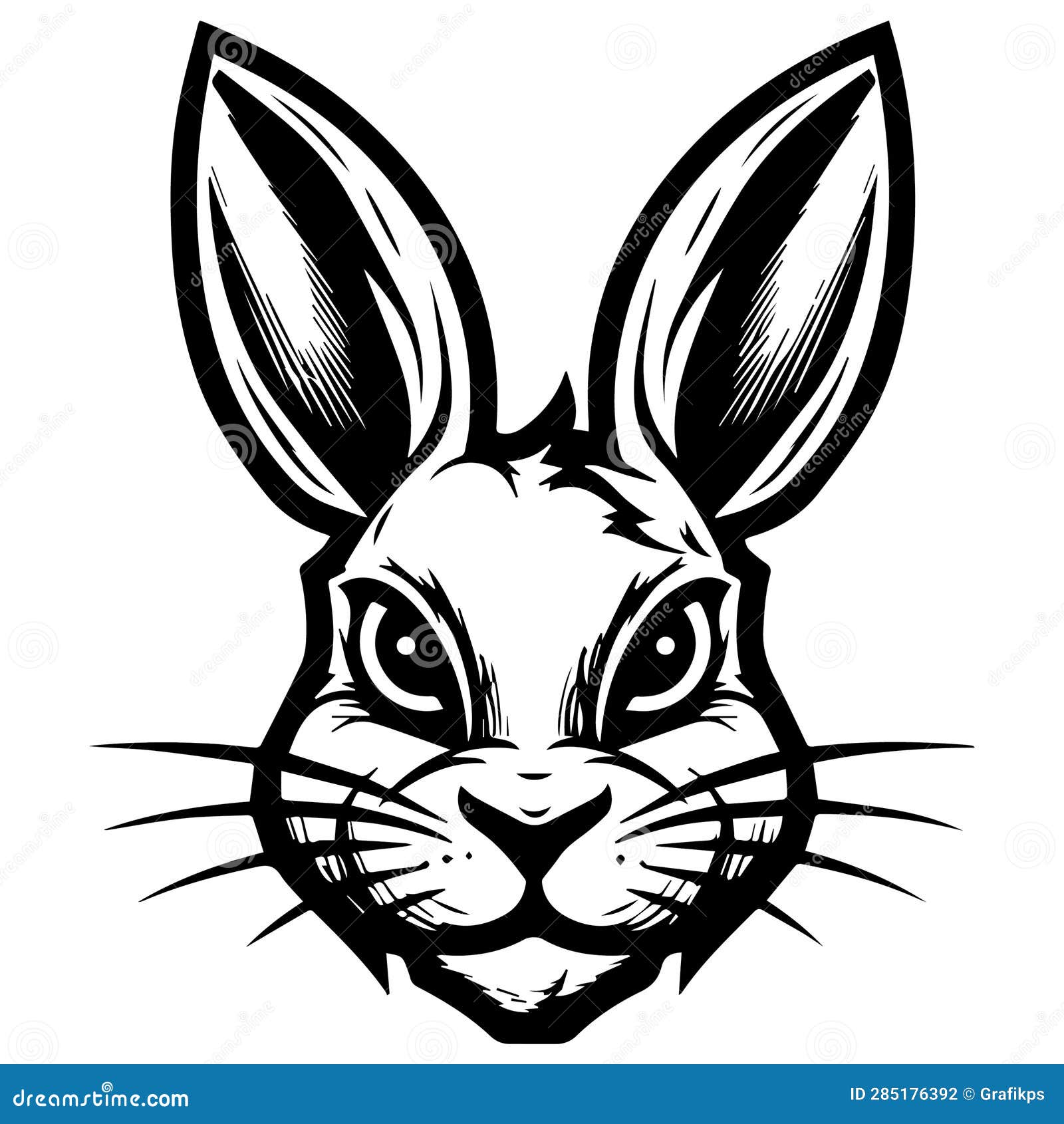 Rabbit, Vector Illustration on a White Background. Silhouette Shape for ...