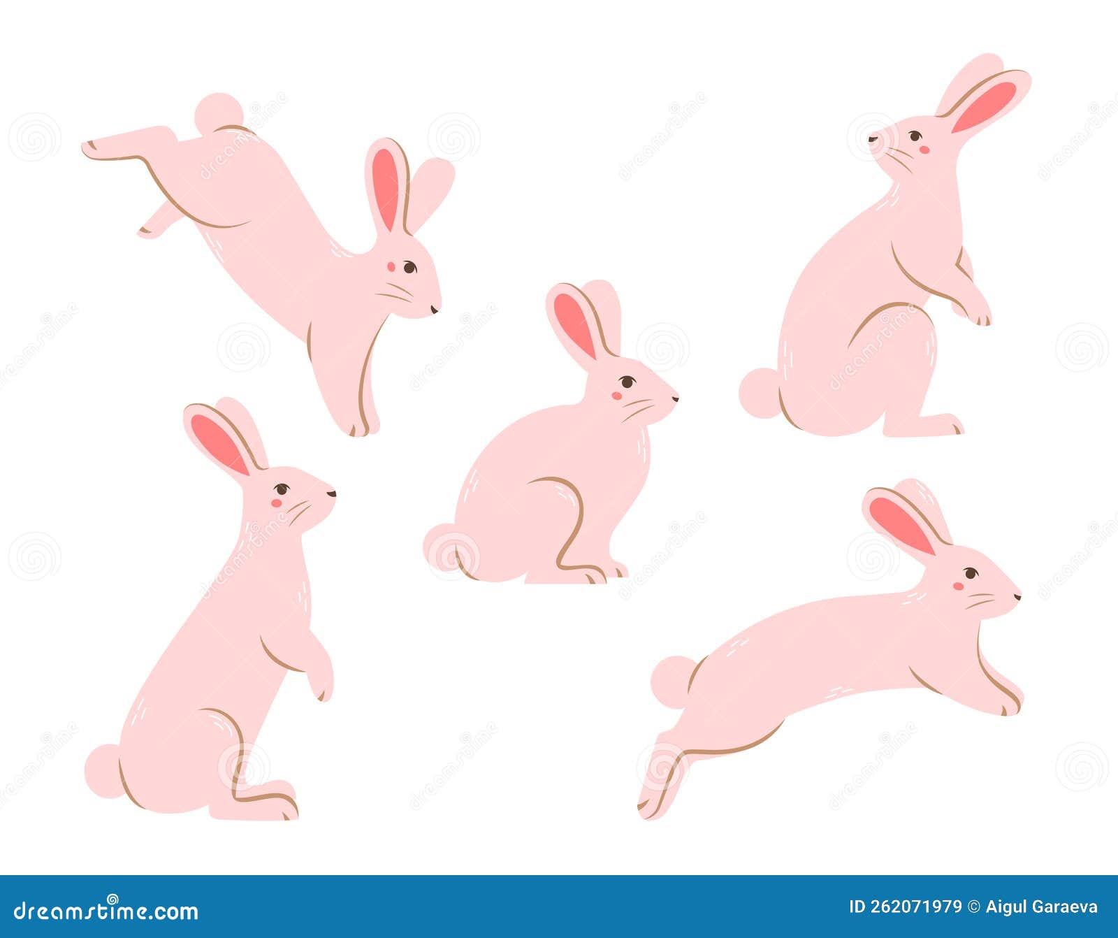 Rabbit vector set stock vector. Illustration of cartoon - 262071979