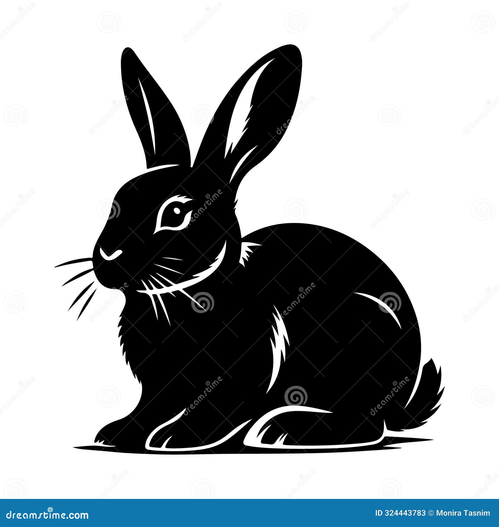 Rabbit vector silhouette stock vector. Illustration of isolated - 324443783